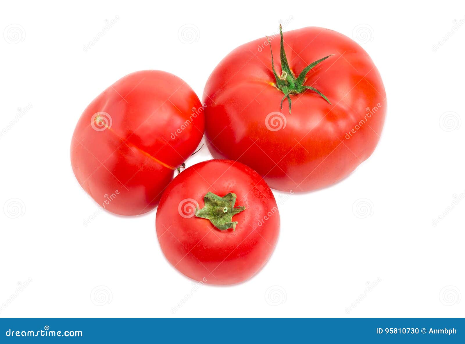 Three Red Tomatoes Different Sizes Stock Photo - Image of agriculture ...