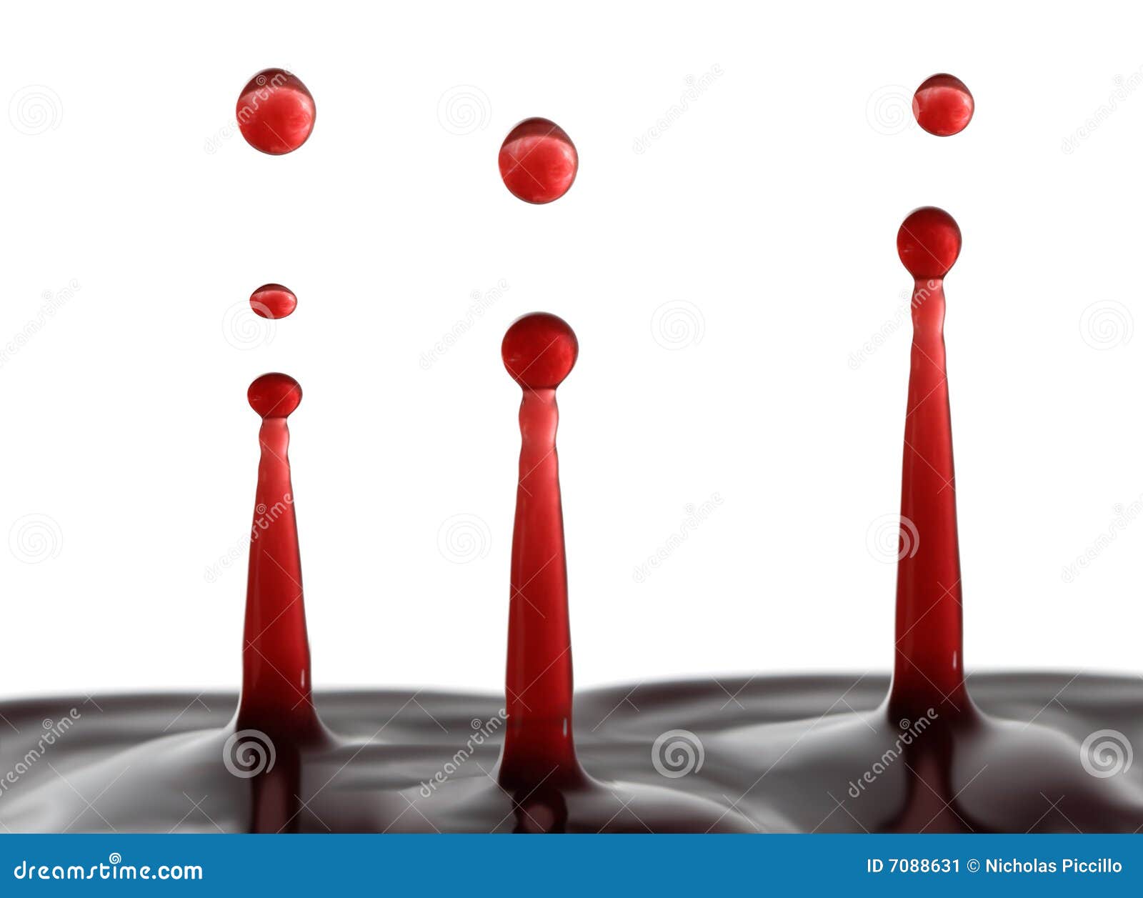 Three Red Water Drops stock image. Image of fluid, drip - 7088631