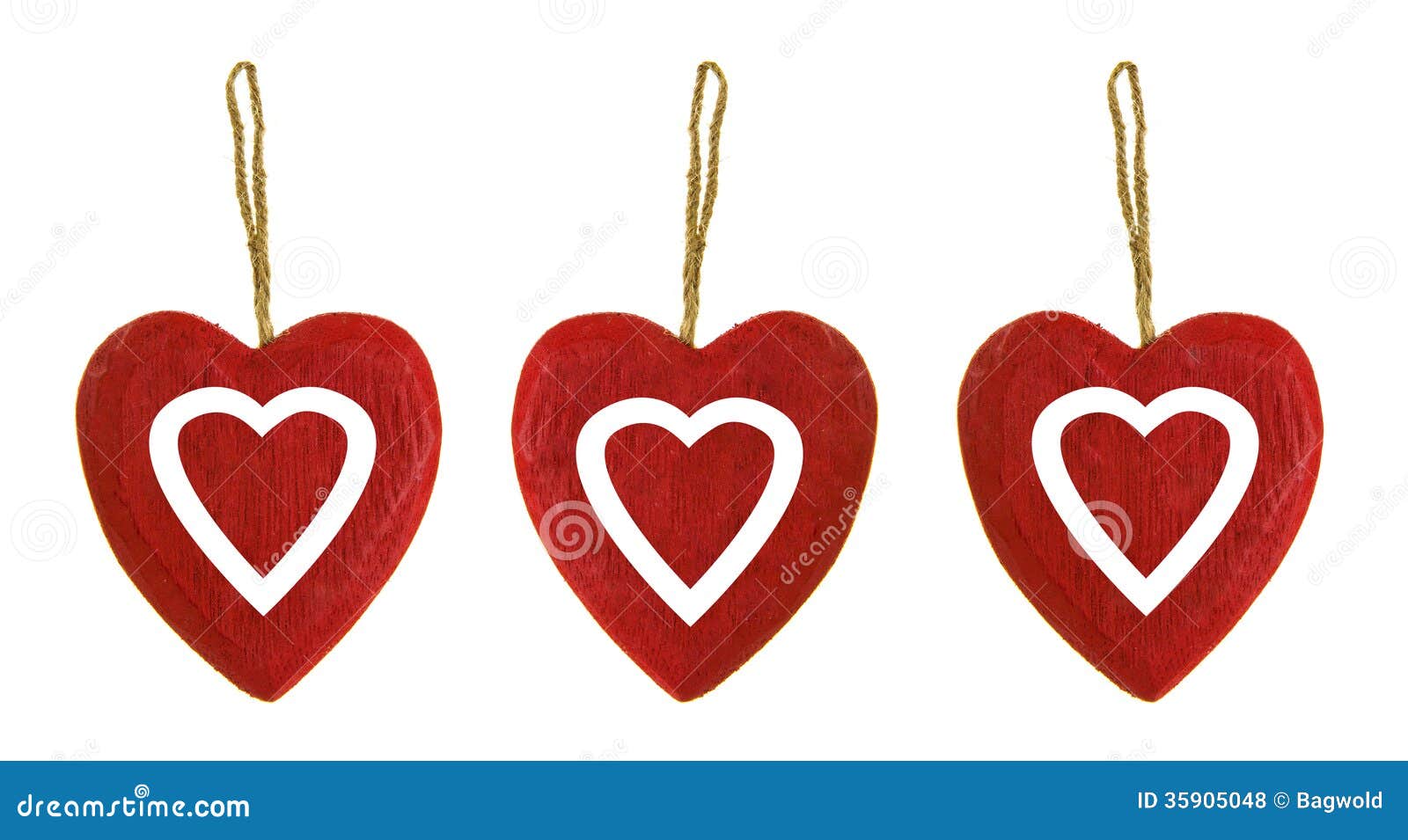 Three red wooden Hearts stock photo. Image of shape, grunge - 35905048