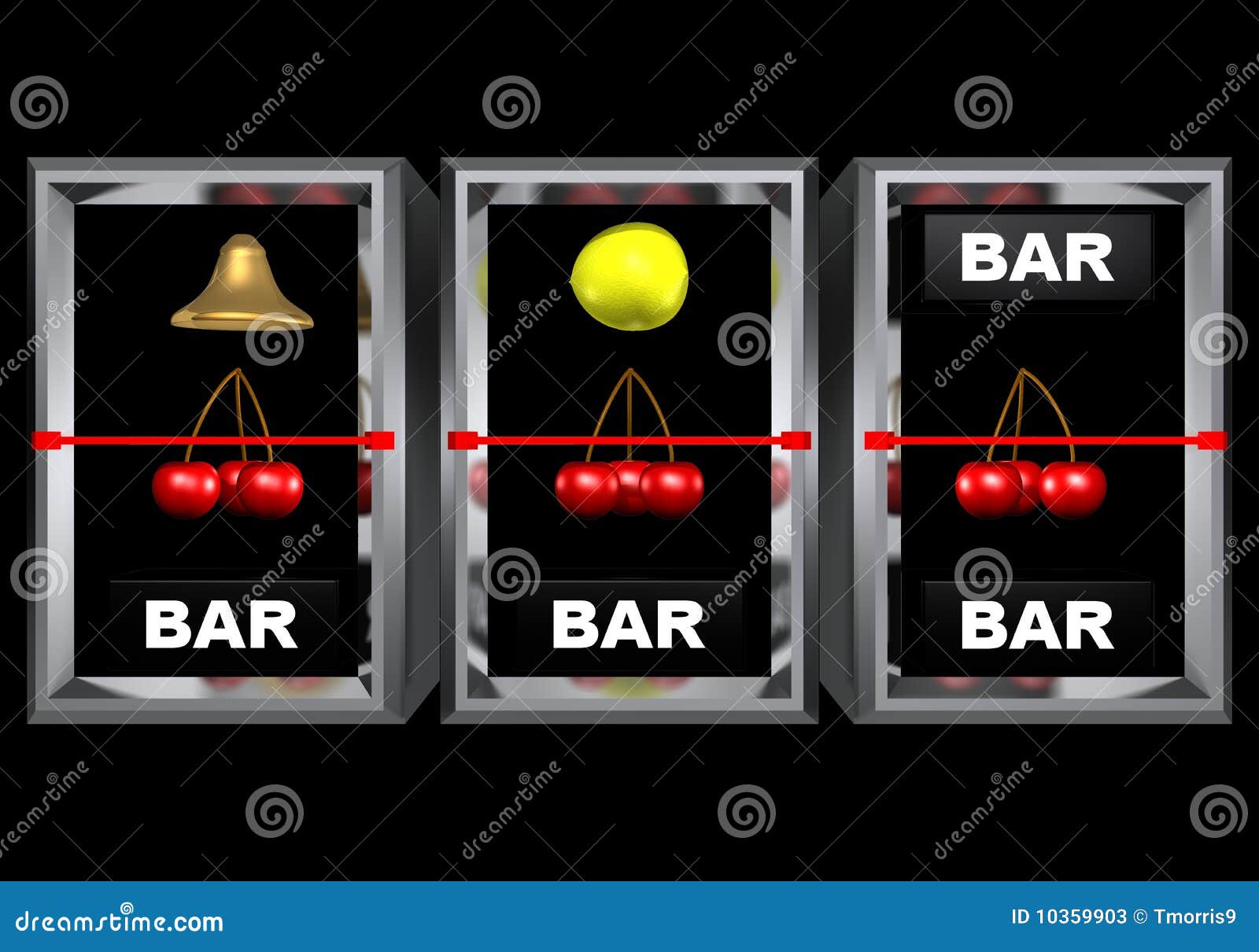 Three Reels on black stock illustration. Illustration of winner - 10359903