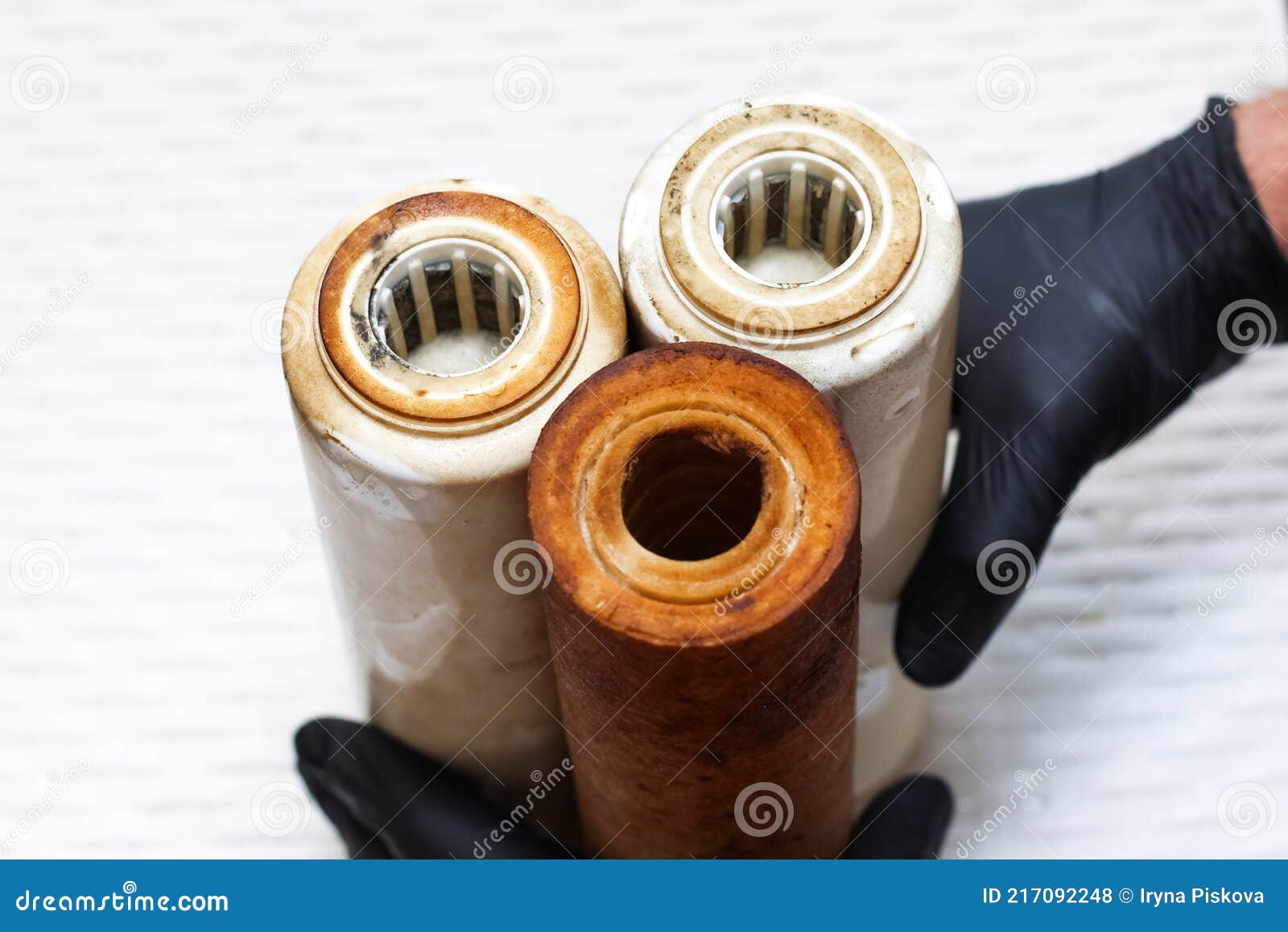 Three Replaceable Used Water Filters. Replaceable Dirty Filters For ...