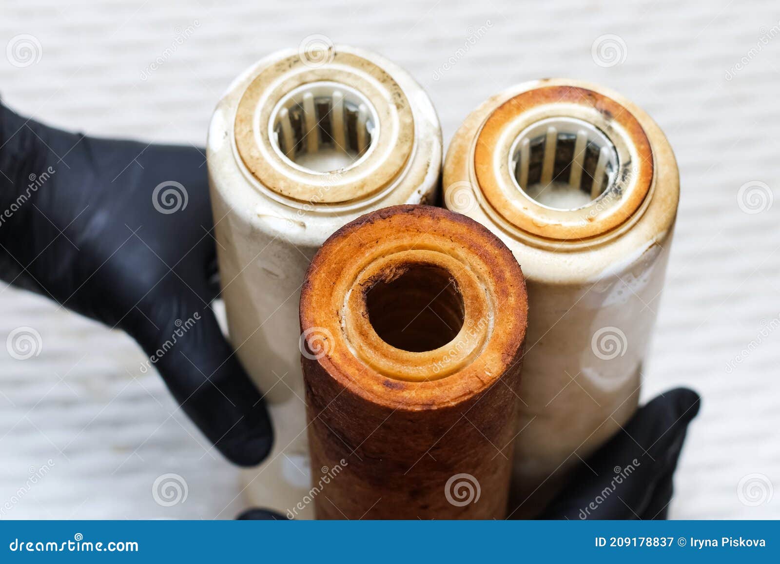 Three Replaceable Used Water Filters. Replaceable Dirty Filters for ...