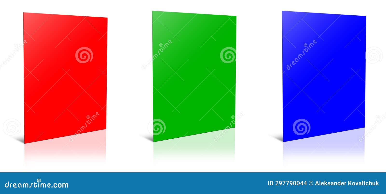 Three Reports Blank Template Red, Green and Blue (RGB) for Presentation ...