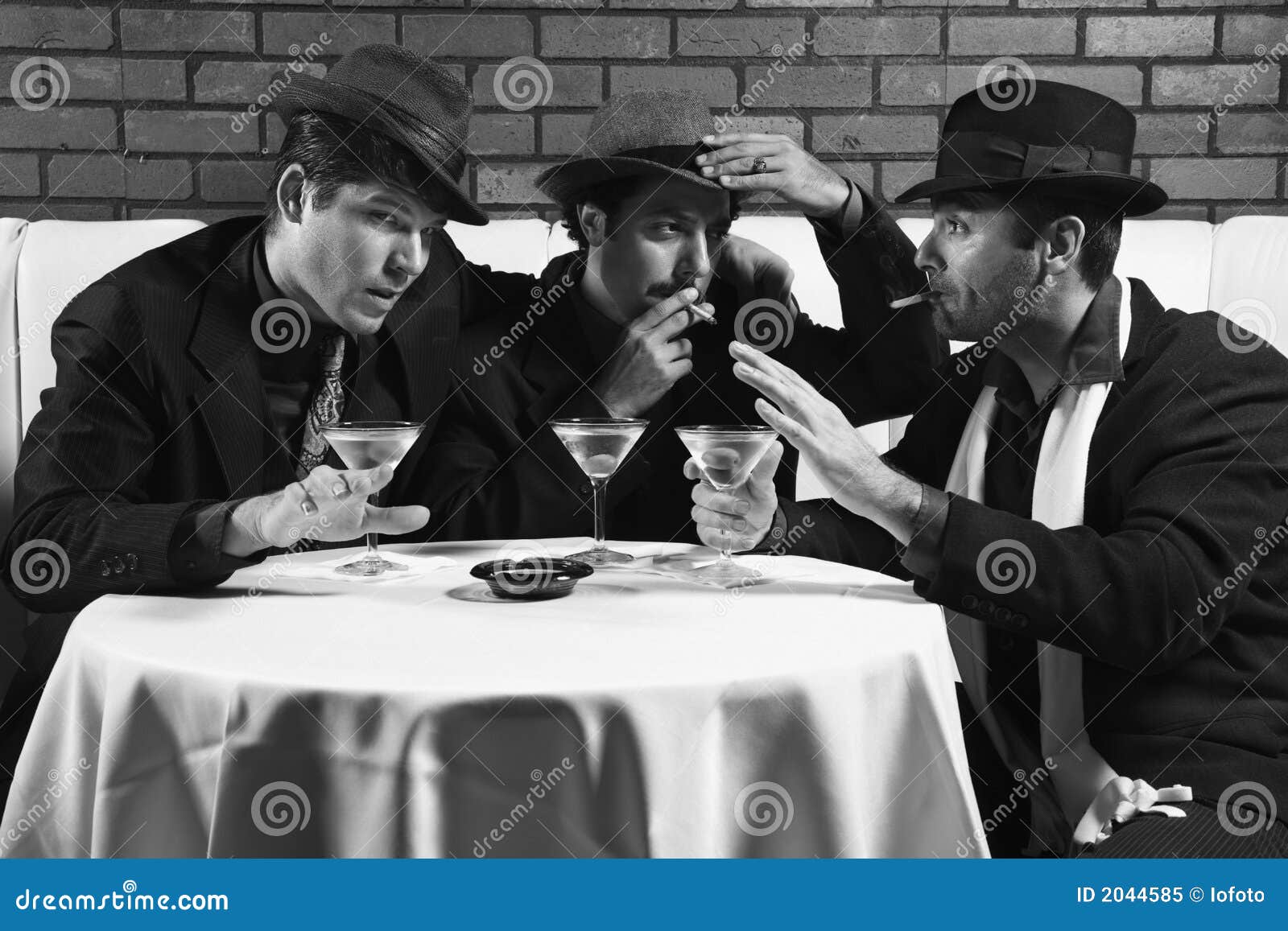 Three retro businessmen. stock image. Image of talking - 2044585