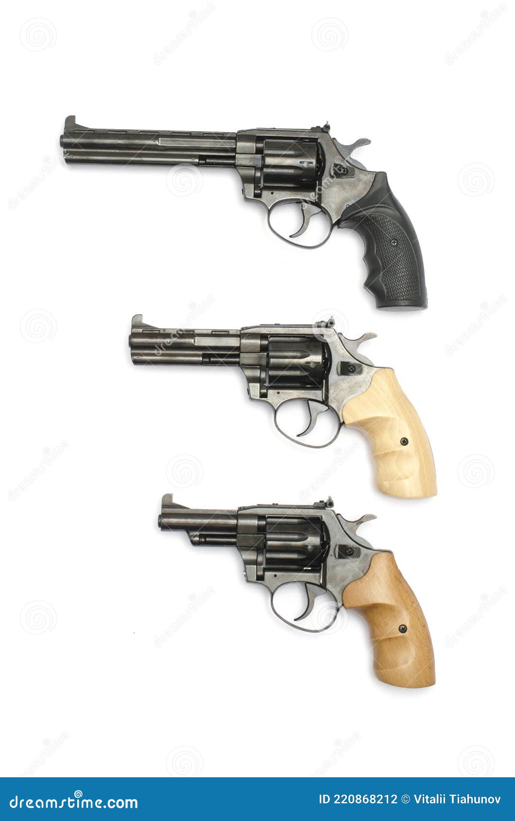 Three Revolvers With Gun Drums Isolated On White Royalty-Free Stock Image | CartoonDealer.com ...