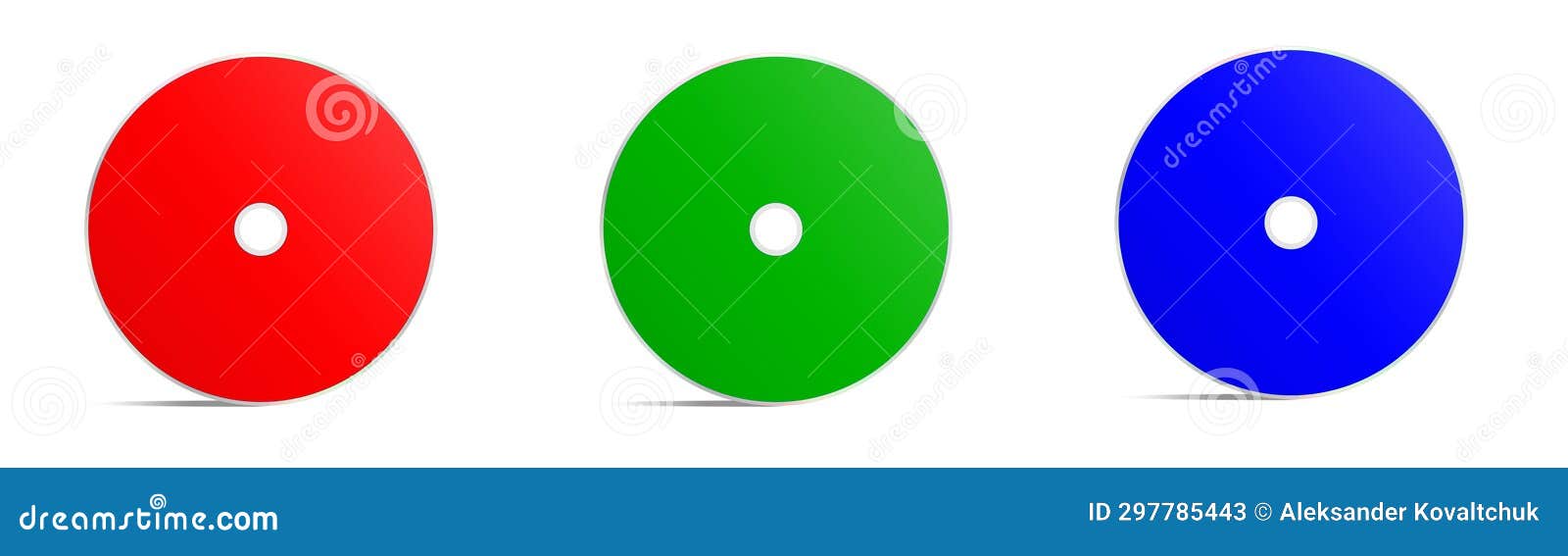 Three RGB CD or DVD Blank Template Red, Green and Blue for Presentation ...