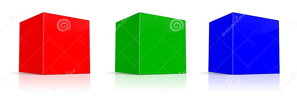 Three RGB Software Boxes Blank Template Red, Green and Blue for ...