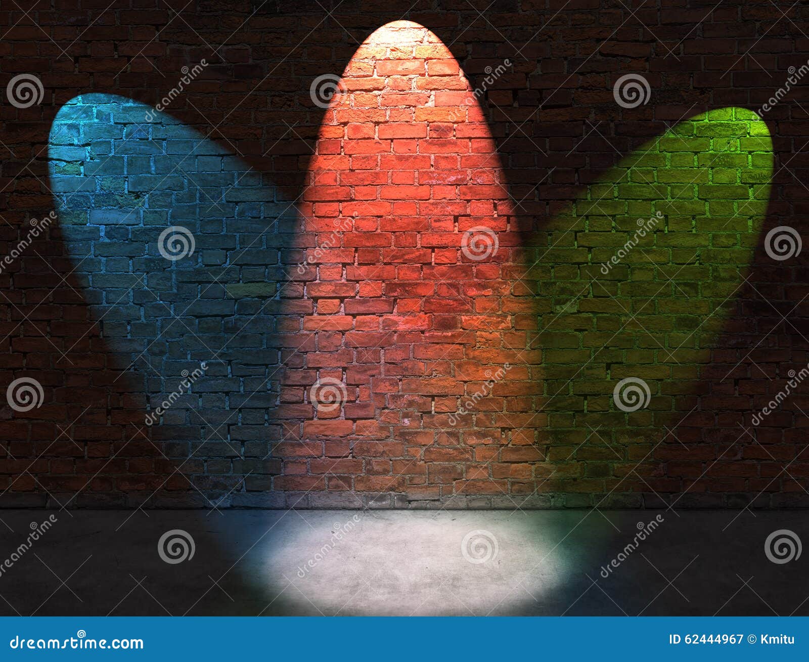 Three RGB spot lights stock image. Image of highlight - 62444967