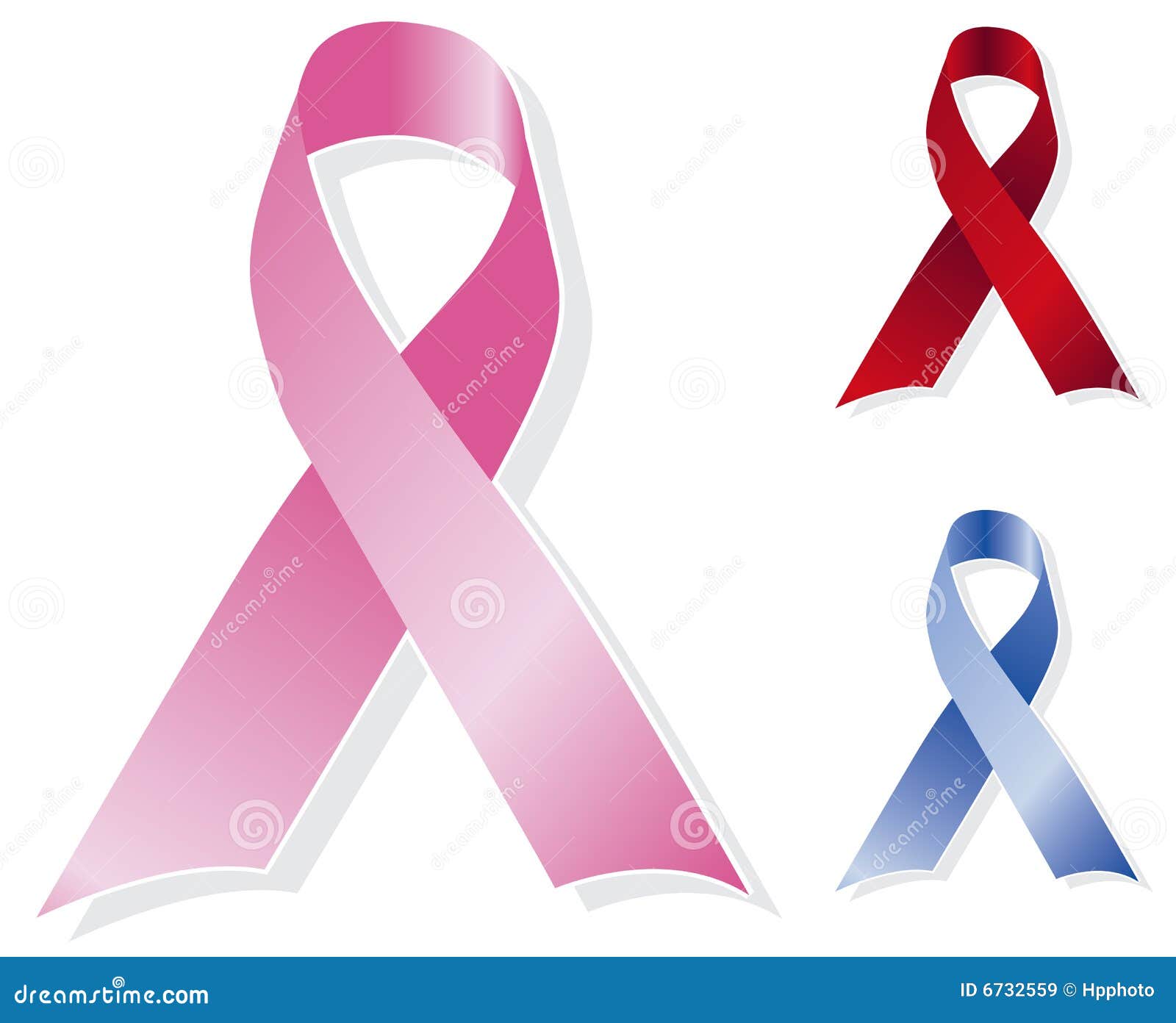 Three Ribbons stock vector. Illustration of blue, charity - 6732559