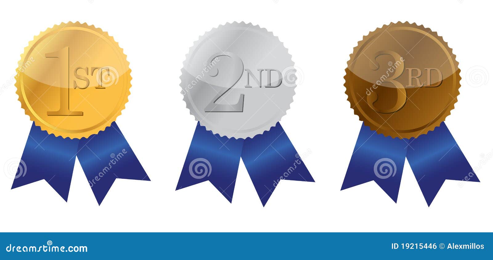 Three Ribbons of Achievement Stock Vector - Illustration of olympic ...