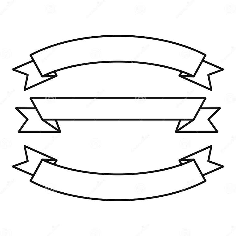 Three Ribbons Icon, Outline Style Stock Vector - Illustration of design ...