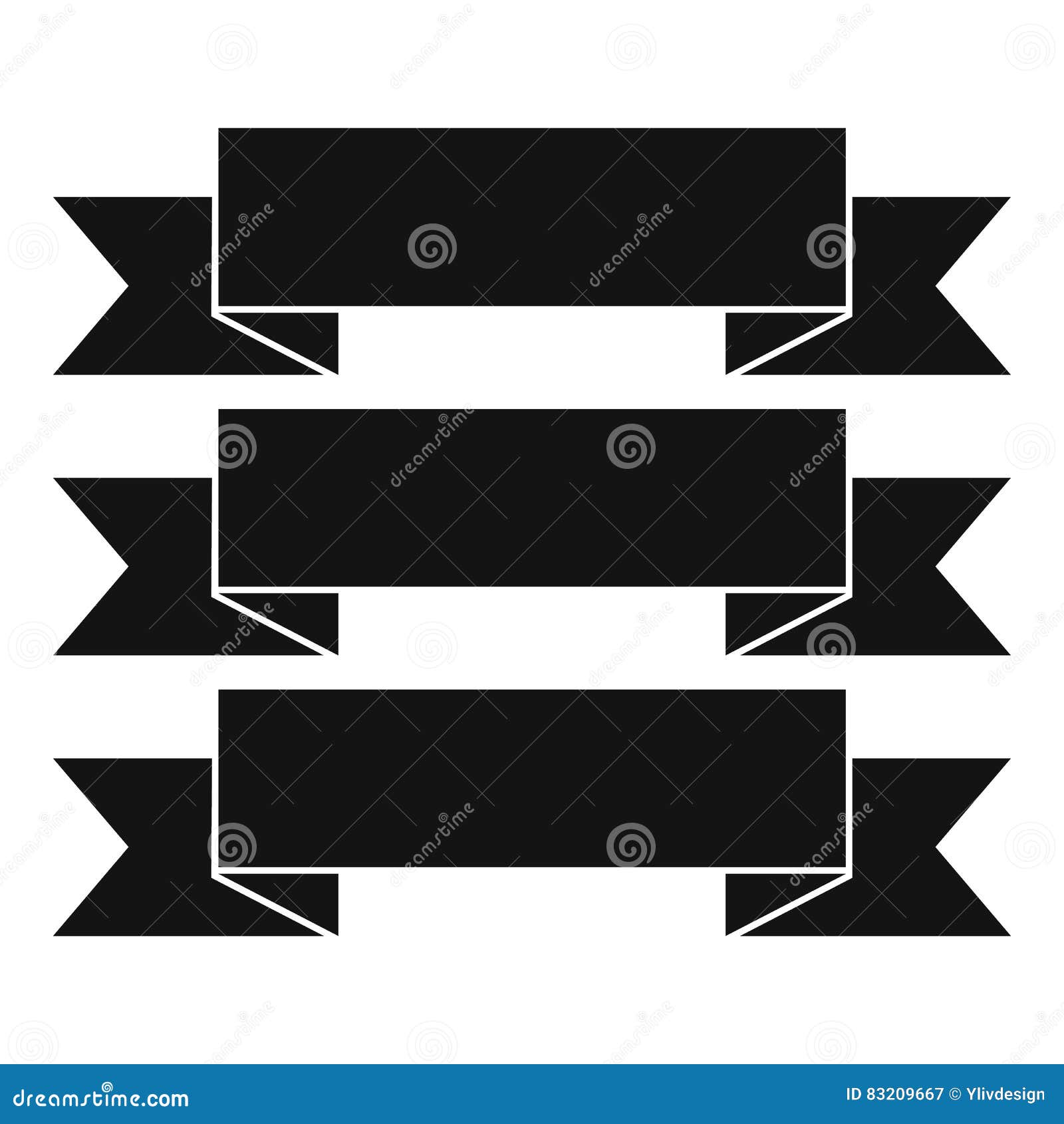 Three Ribbons Icon, Simple Style Stock Vector - Illustration of ...