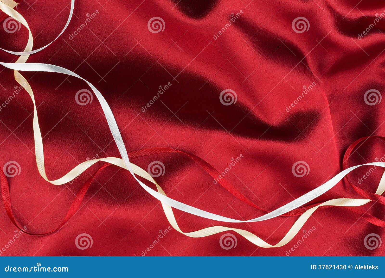 Three ribbons on red satin stock photo. Image of decoration - 37621430
