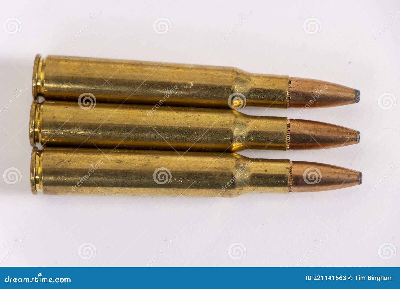 Three Rifle Bullets Close Up Stock Image - Image of ammo, lead: 221141563