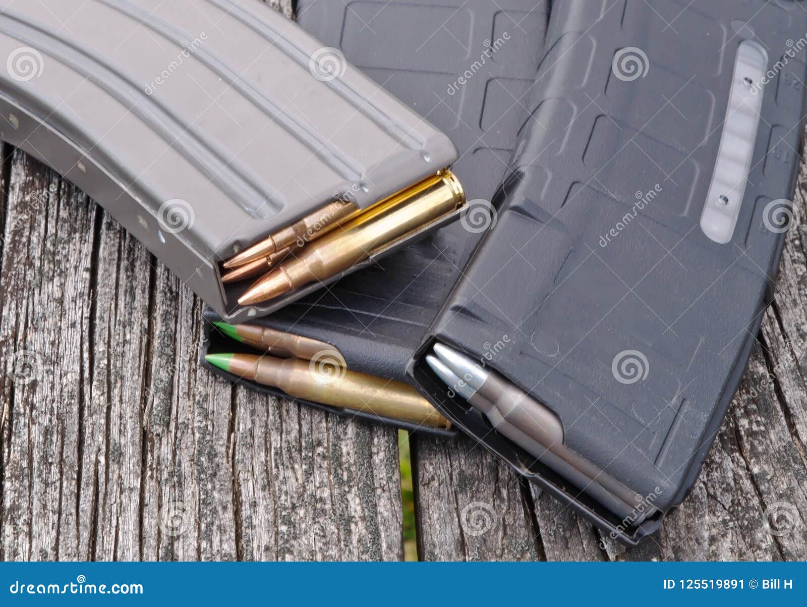 Three Rifle Magazines Containing Different Types of .223 Caliber ...