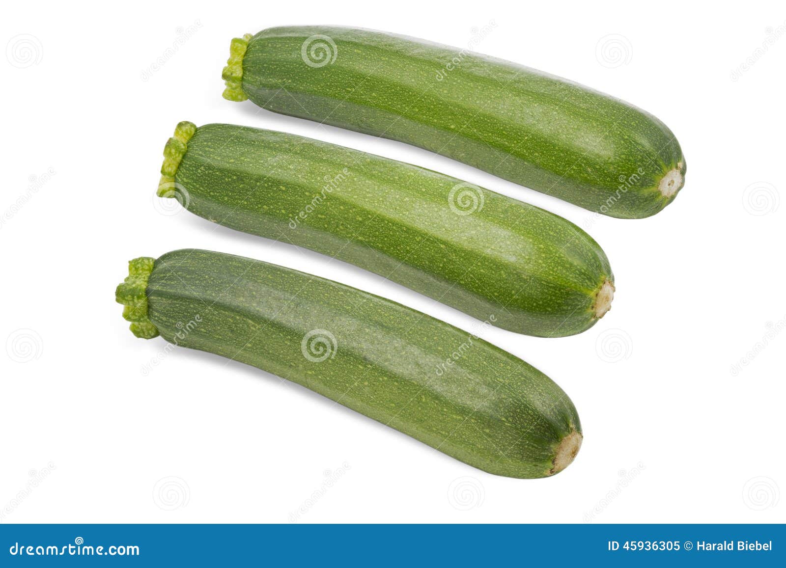 Three Ripe Courgettes on White Background Stock Image - Image of ...