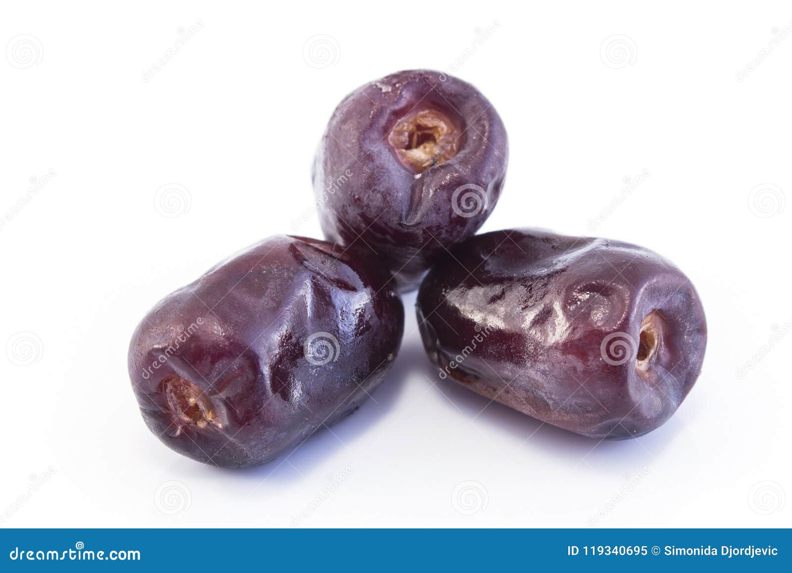 Three Ripe Dates Fruit Isolated on White Stock Image - Image of desert ...