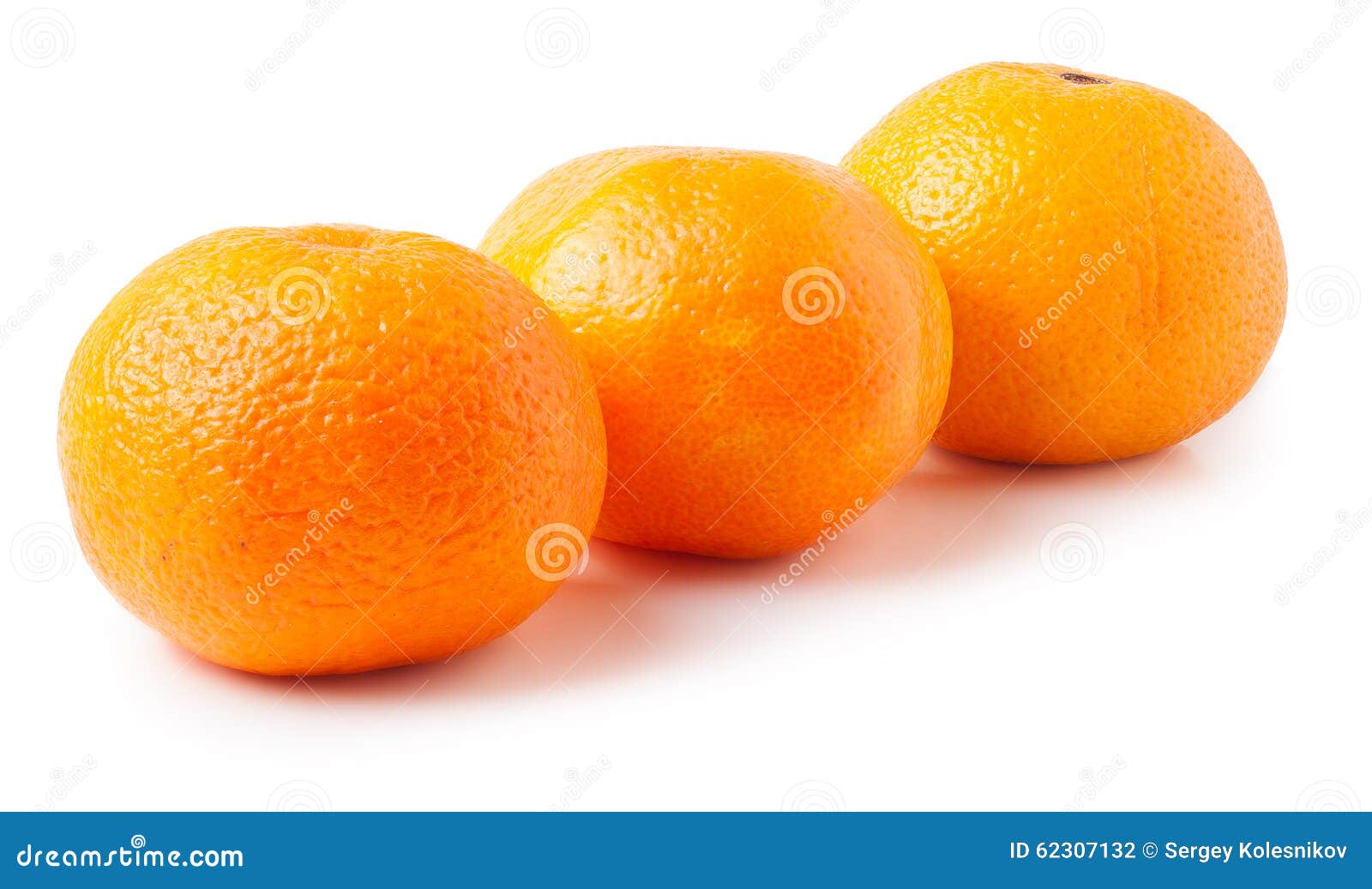 Three Ripe Mandarins Isolated on White Background Stock Photo - Image ...