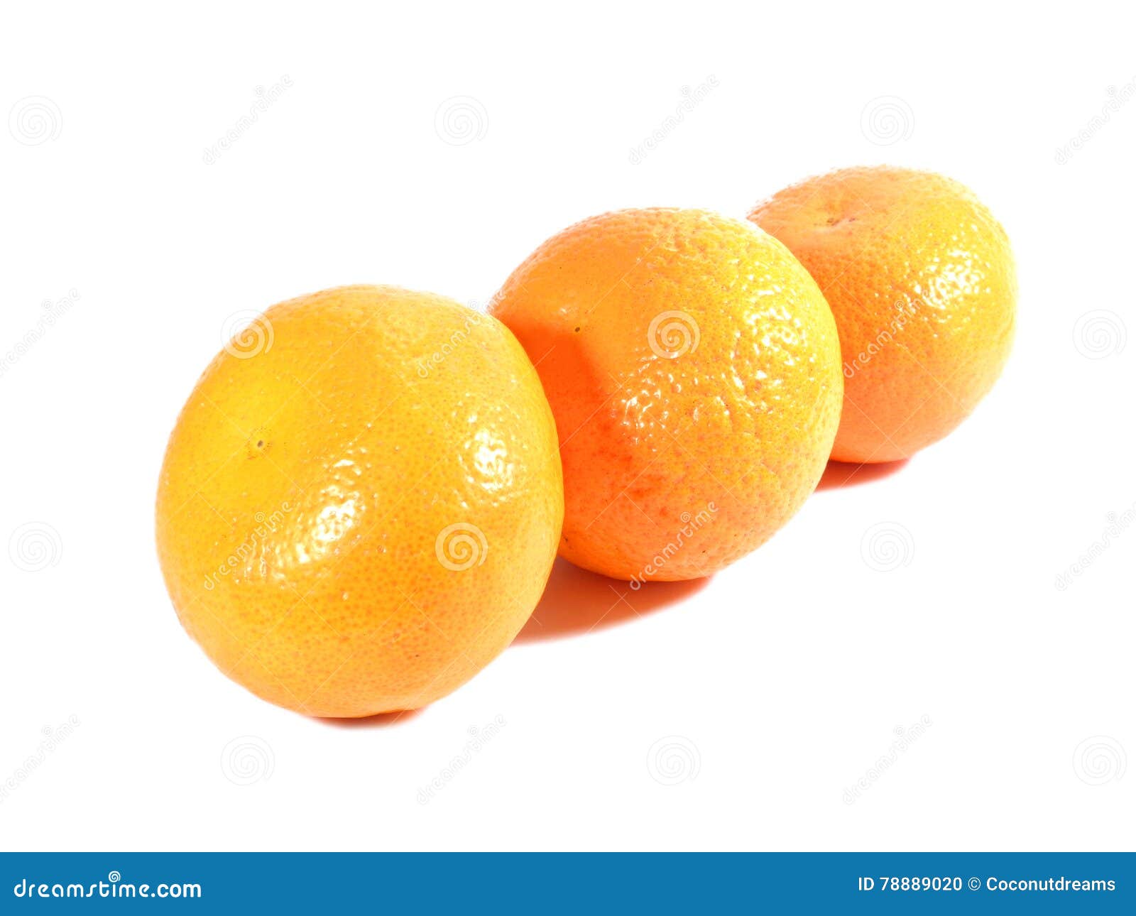 Three Ripe Oranges Isolated on White Background Stock Photo - Image of ...