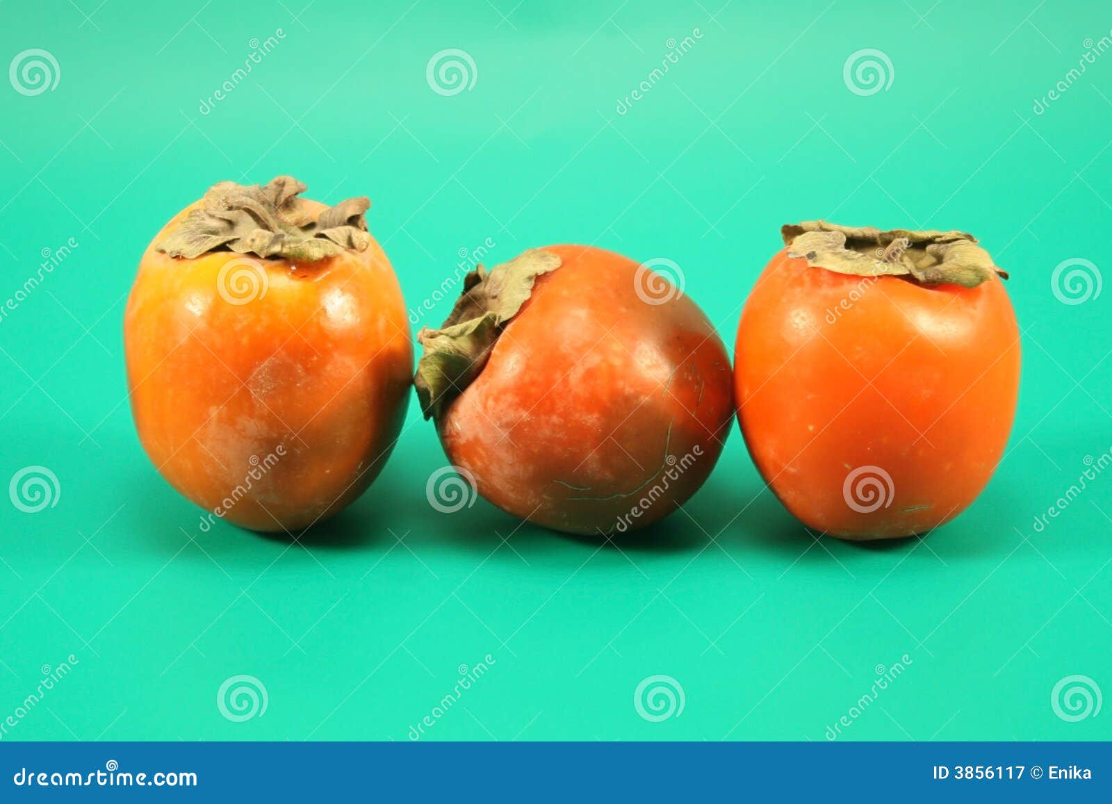 Three ripe persimmons stock image. Image of fresh, persimmons - 3856117