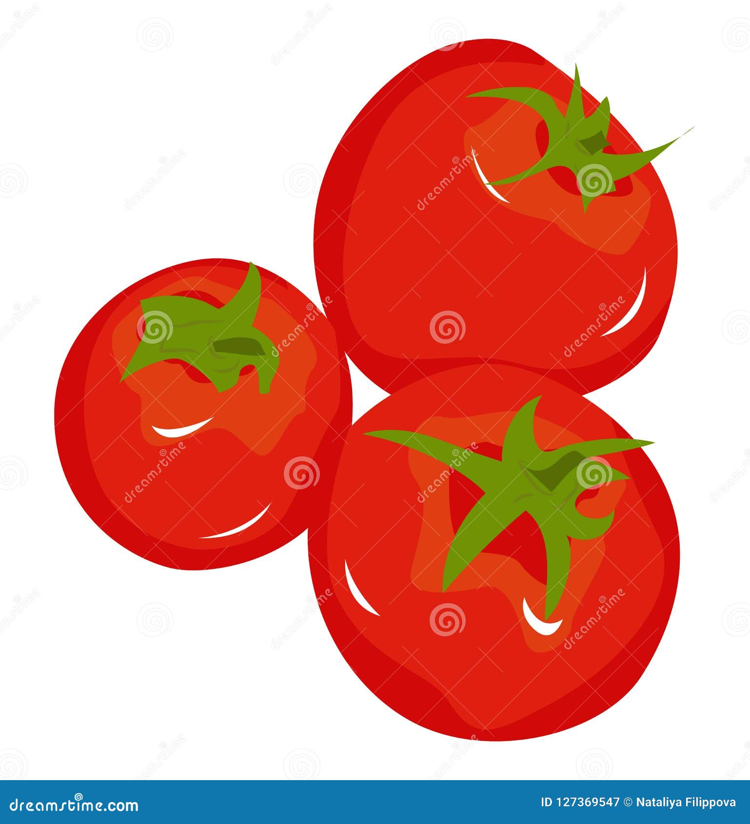 Three ripe tomatoes stock vector. Illustration of healthy - 127369547
