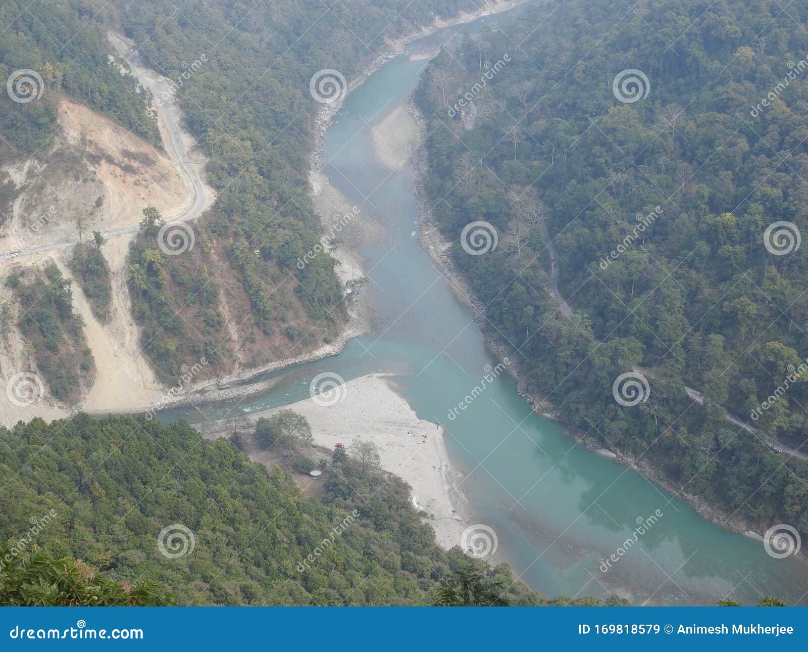 Rivers Joining on the Valley Stock Image - Image of junction, three ...