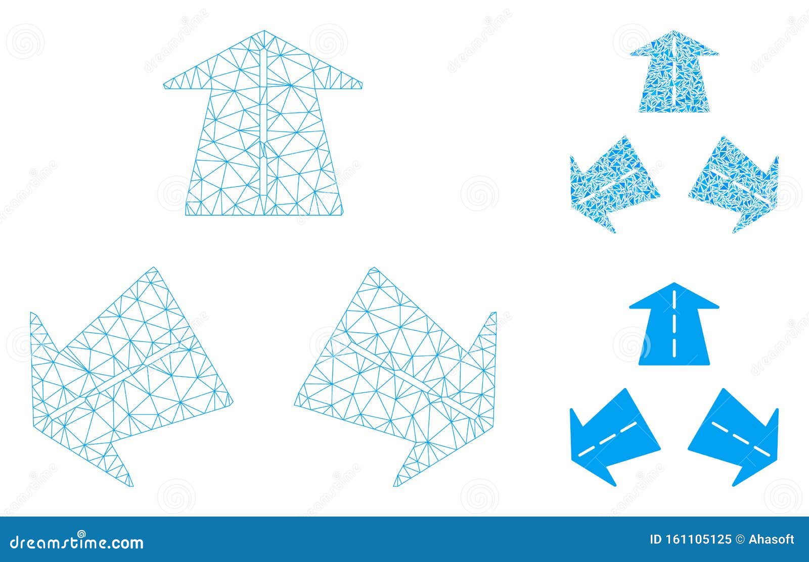 Three Road Directions Vector Mesh Network Model and Triangle Mosaic ...