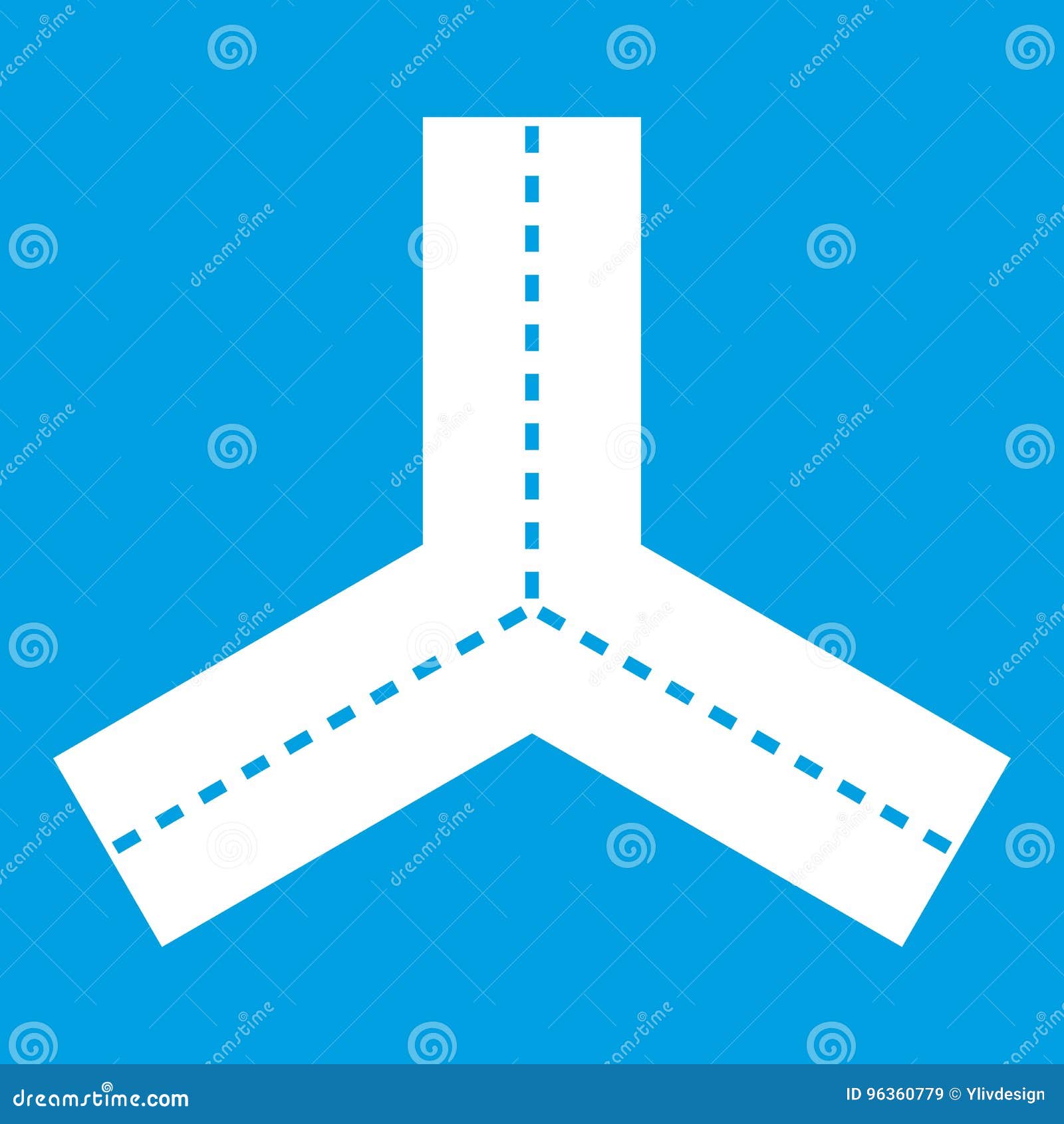 Three roads icon white stock vector. Illustration of speedway - 96360779