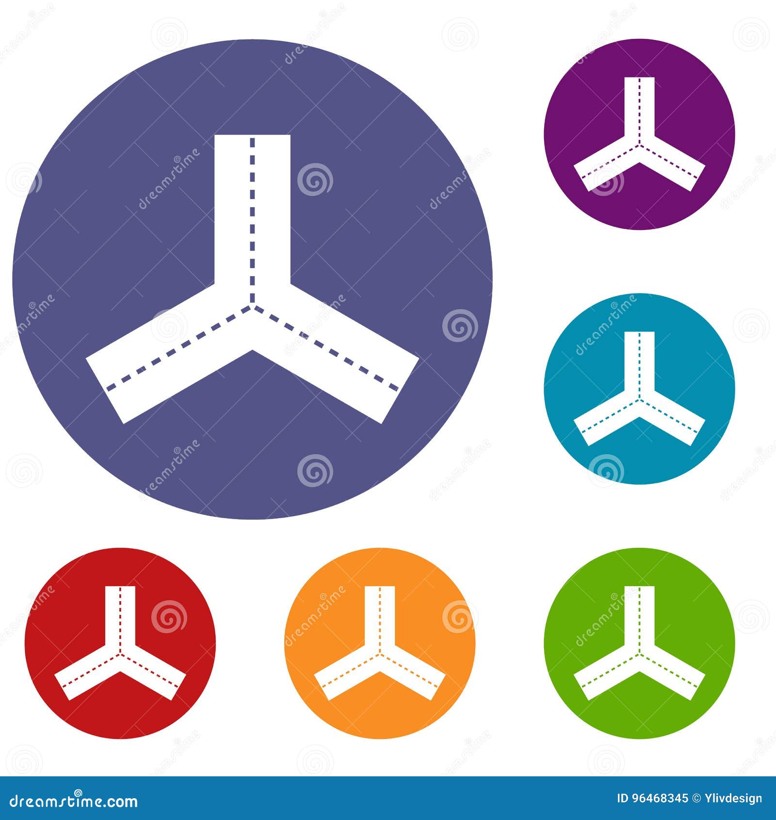 Three roads icons set stock vector. Illustration of isolated - 96468345