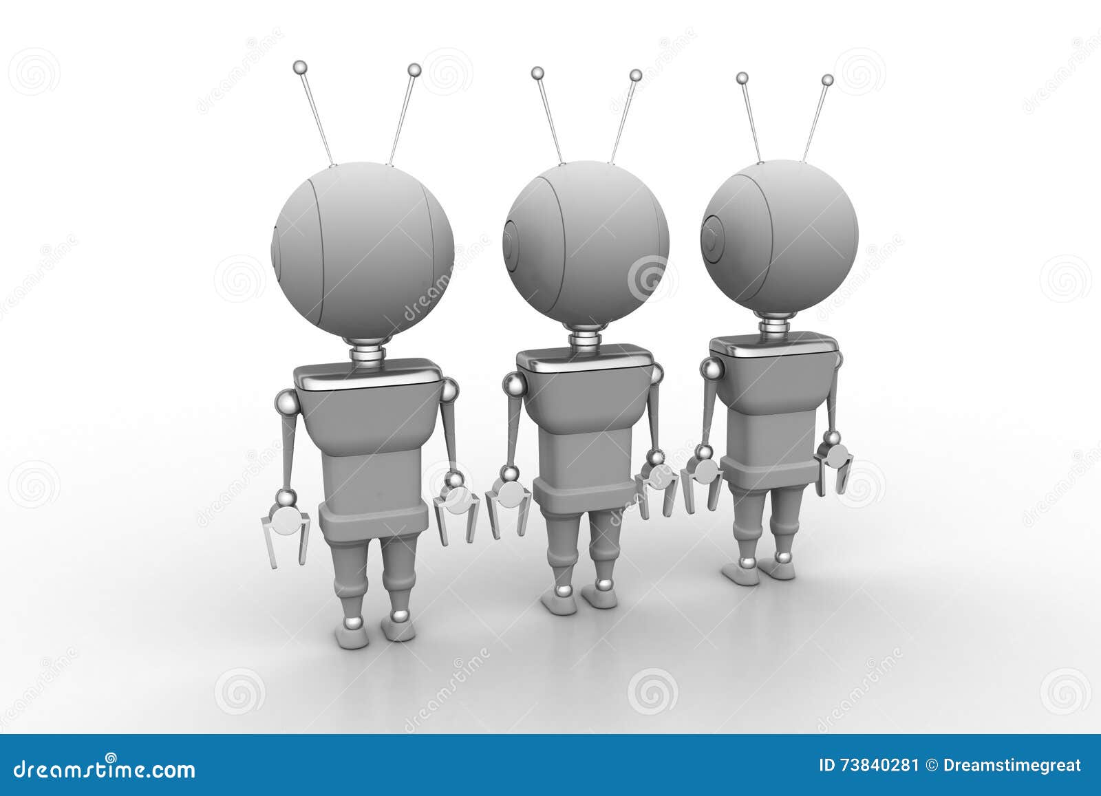 Three robots stock illustration. Illustration of intelligence - 73840281