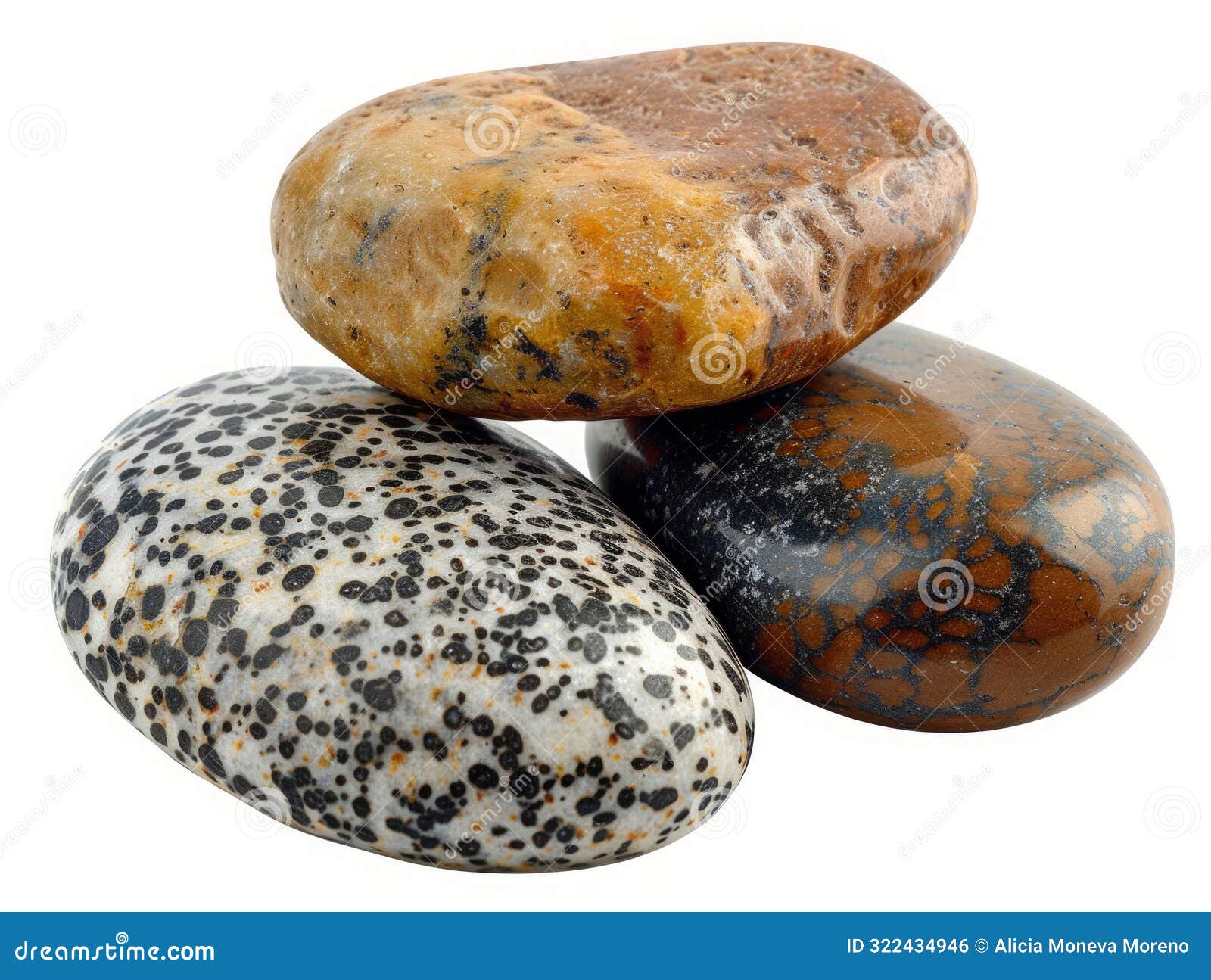 Three Rocks with Different Patterns and Colors Stock Photo - Image of ...