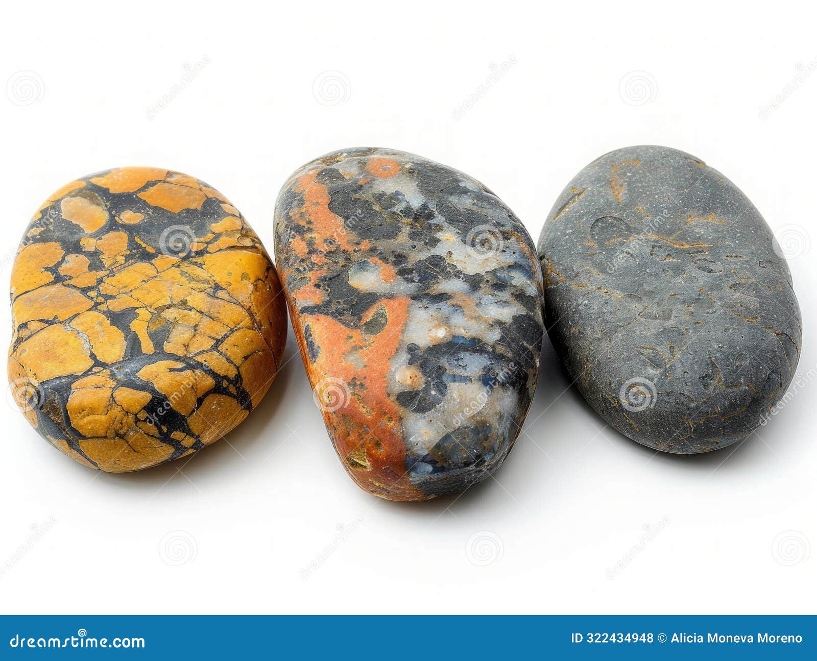 Three Rocks with Different Patterns and Colors Stock Photo - Image of ...