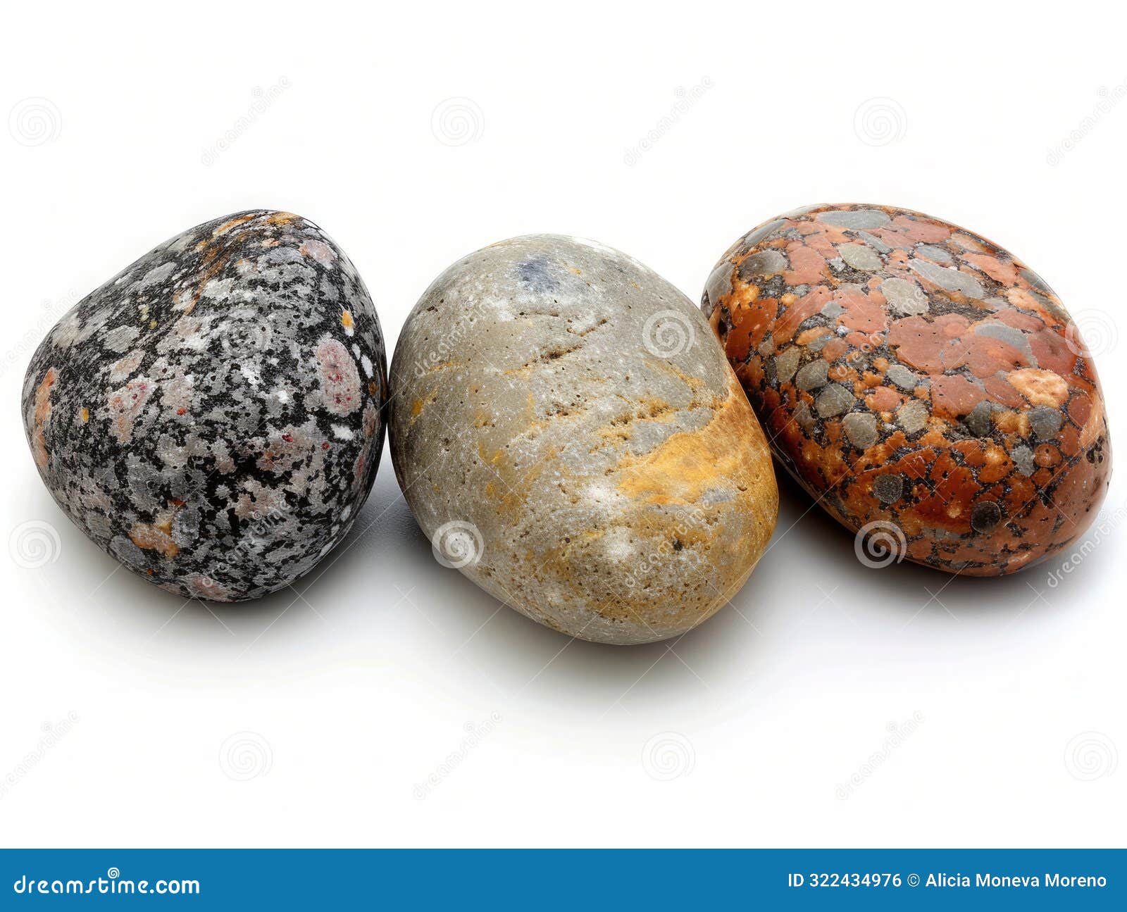 Three Rocks with Different Patterns and Colors Stock Photo - Image of ...