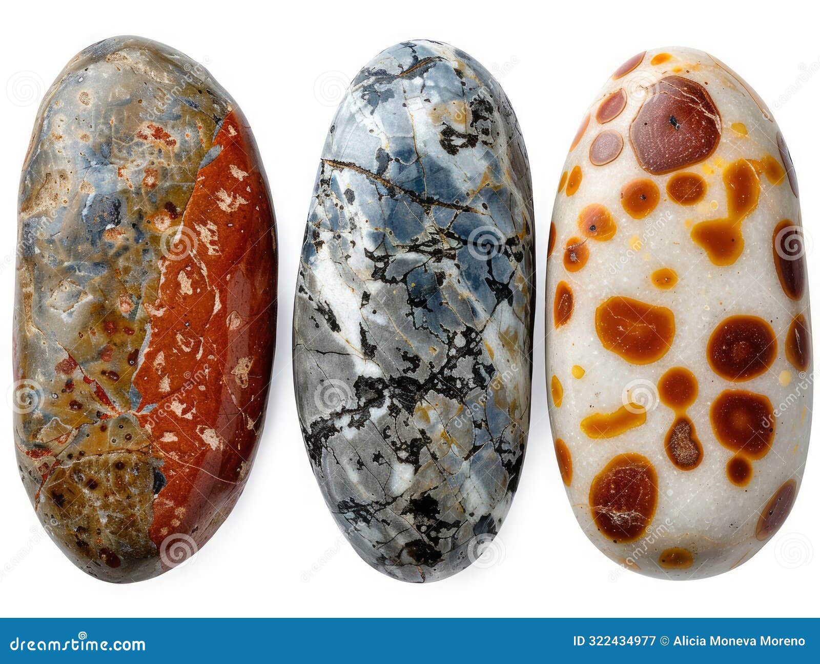 Three Rocks with Different Patterns and Colors Stock Image - Image of ...