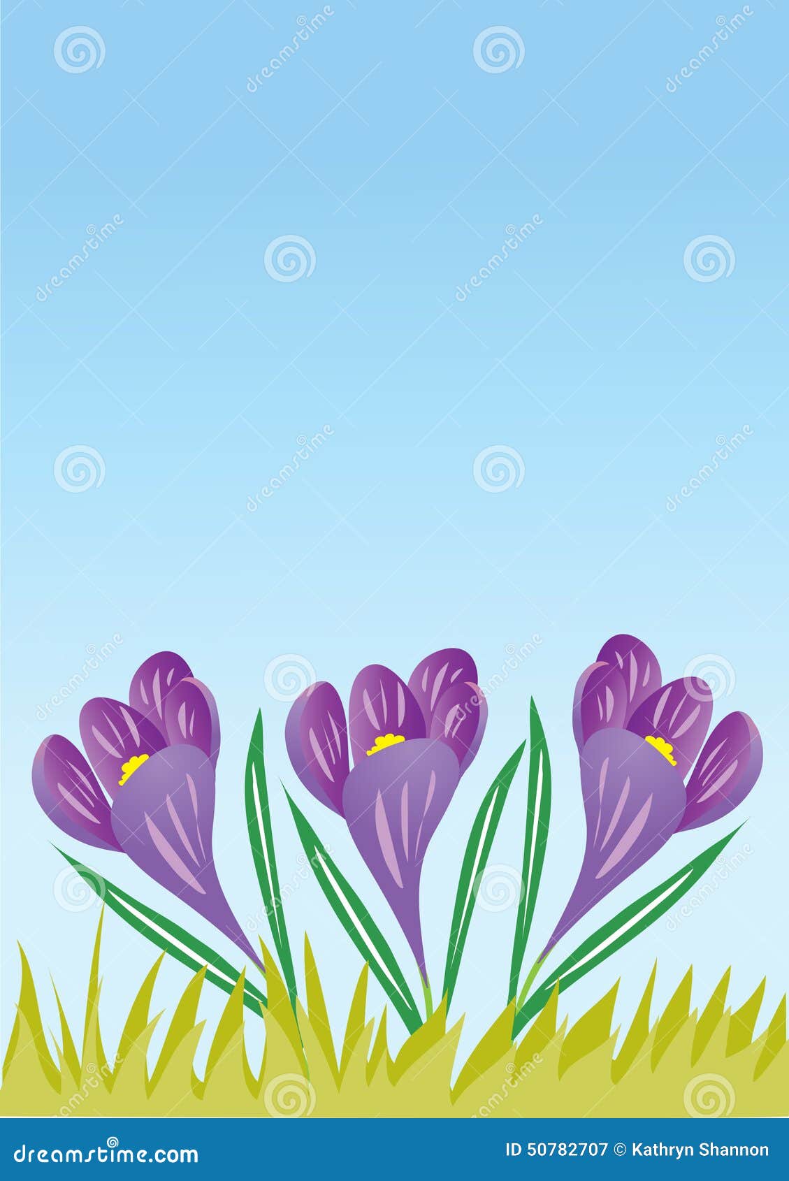 Crocus Flowers In Pastel Colors Cartoon Vector | CartoonDealer.com ...
