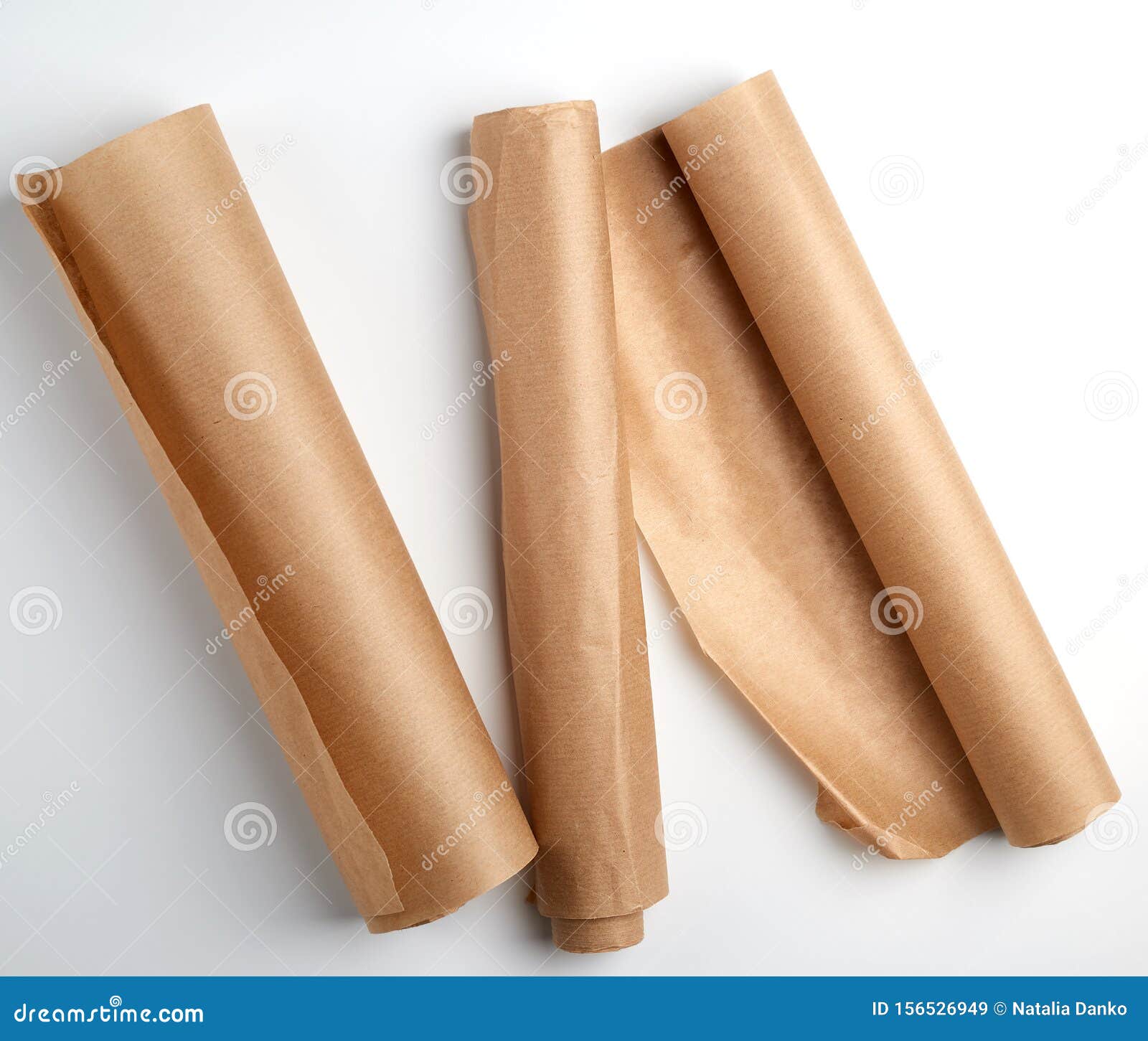 Three Rolled Rolls of Parchment Baking Paper Stock Image - Image of ...