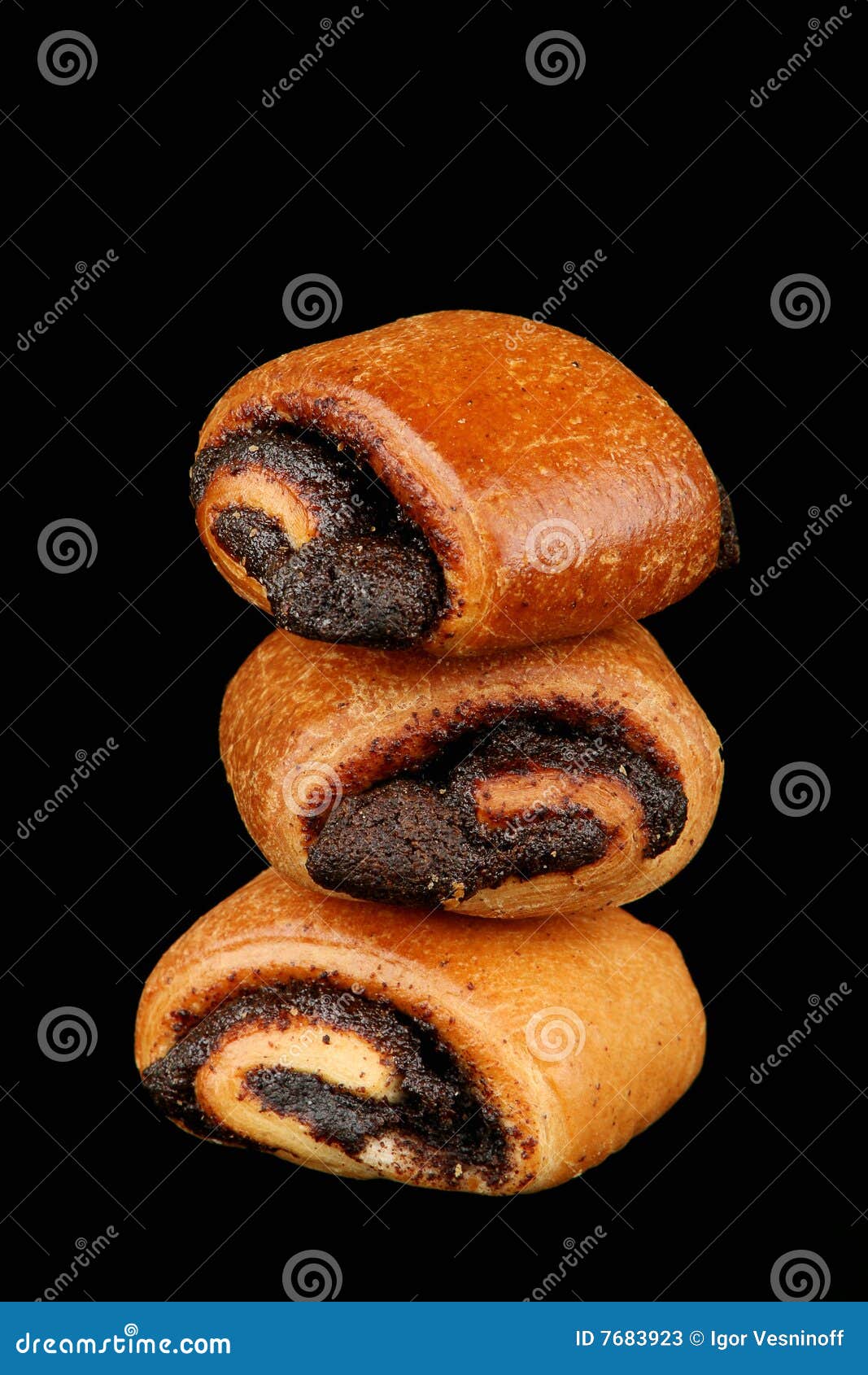 Three rolls stock image. Image of dough, crust, stuffing - 7683923