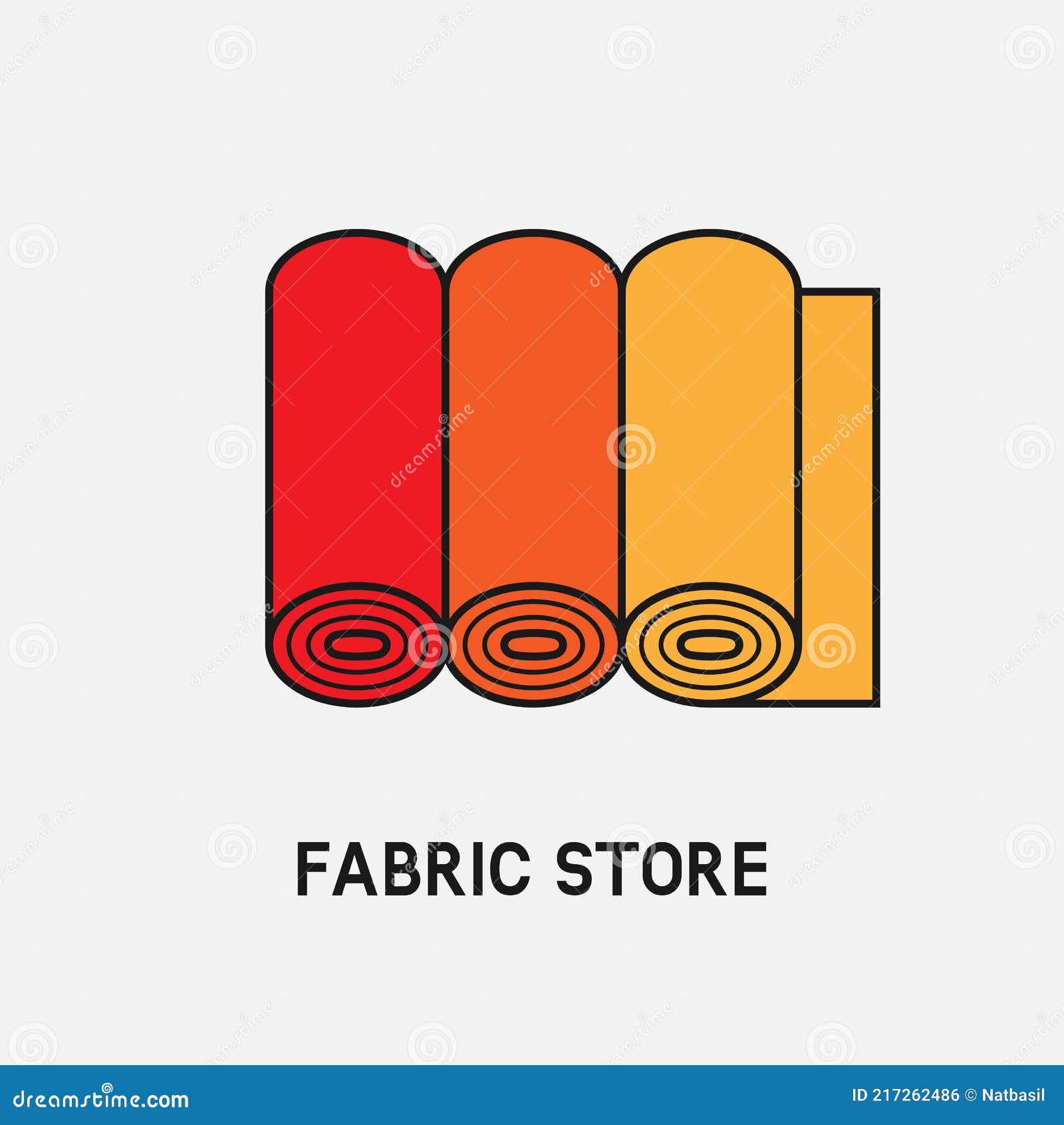 Three Rolls of Fabric. Fabric Store Icon Stock Vector - Illustration of ...