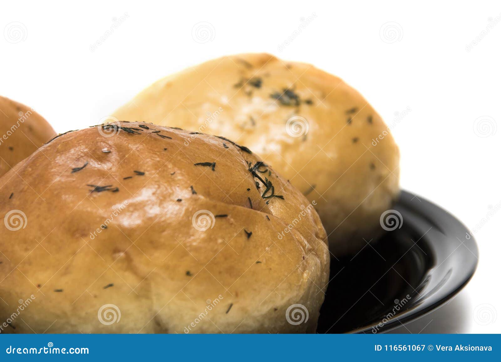 Three buns on a plate stock image. Image of lunch, childhood - 116561067