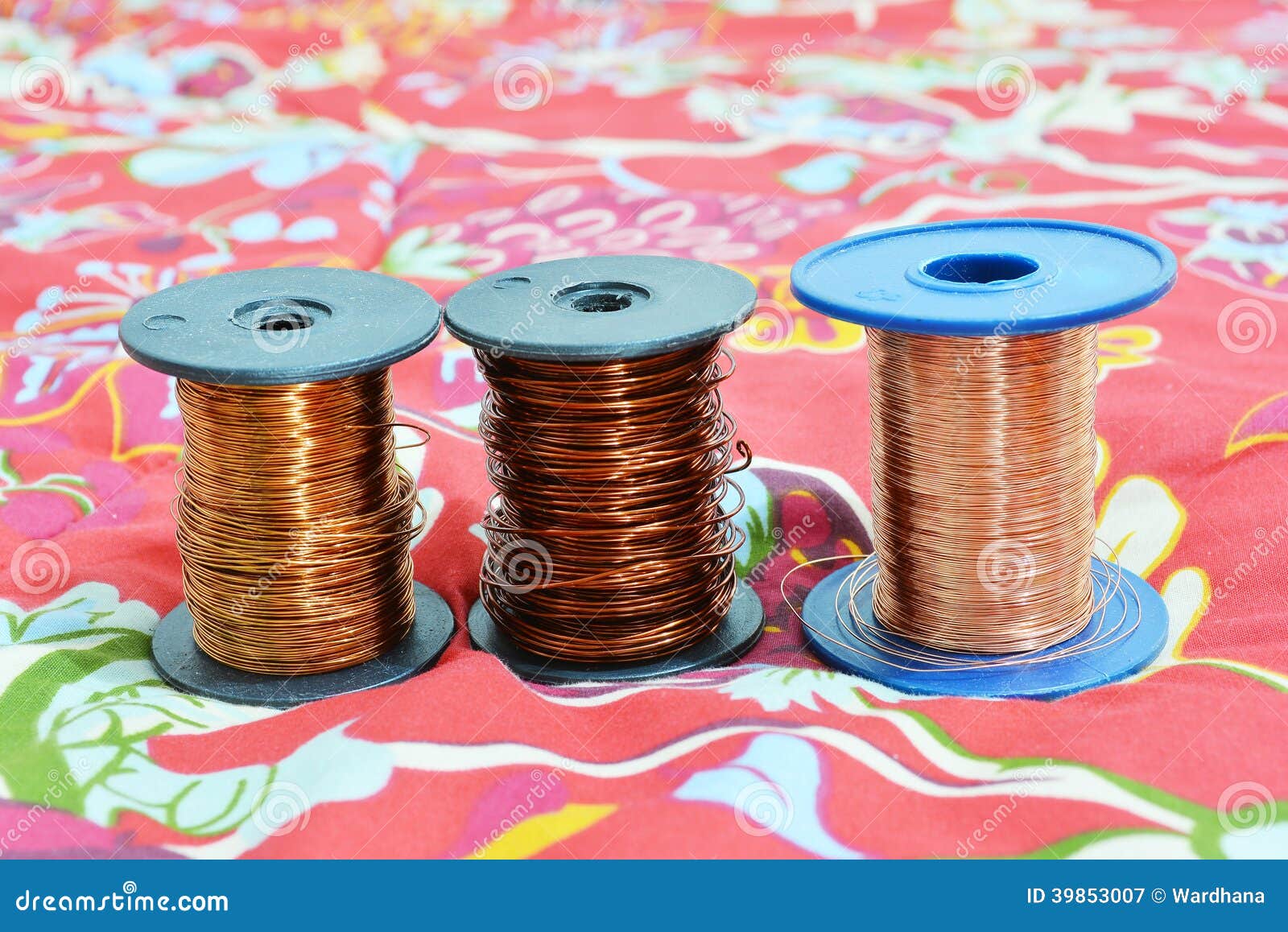 Three rolls of wire stock image. Image of electricity - 39853007