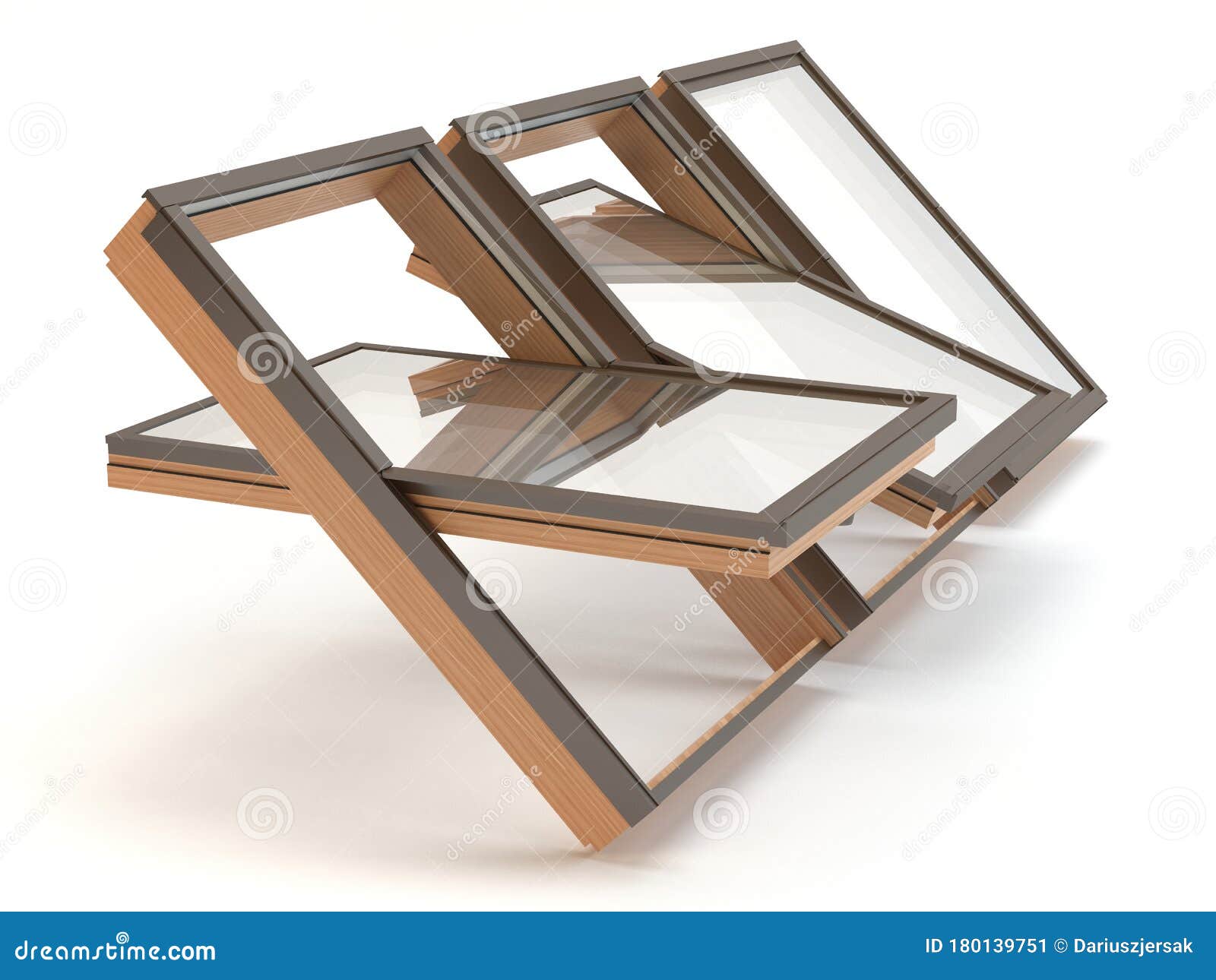 Three Roof Windows , 3D Illustration Stock Illustration - Illustration ...