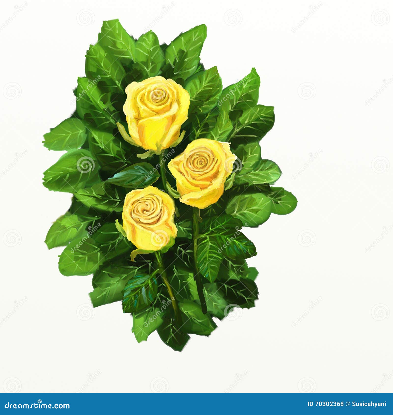 Three Rose stock illustration. Illustration of rose, mawar - 70302368