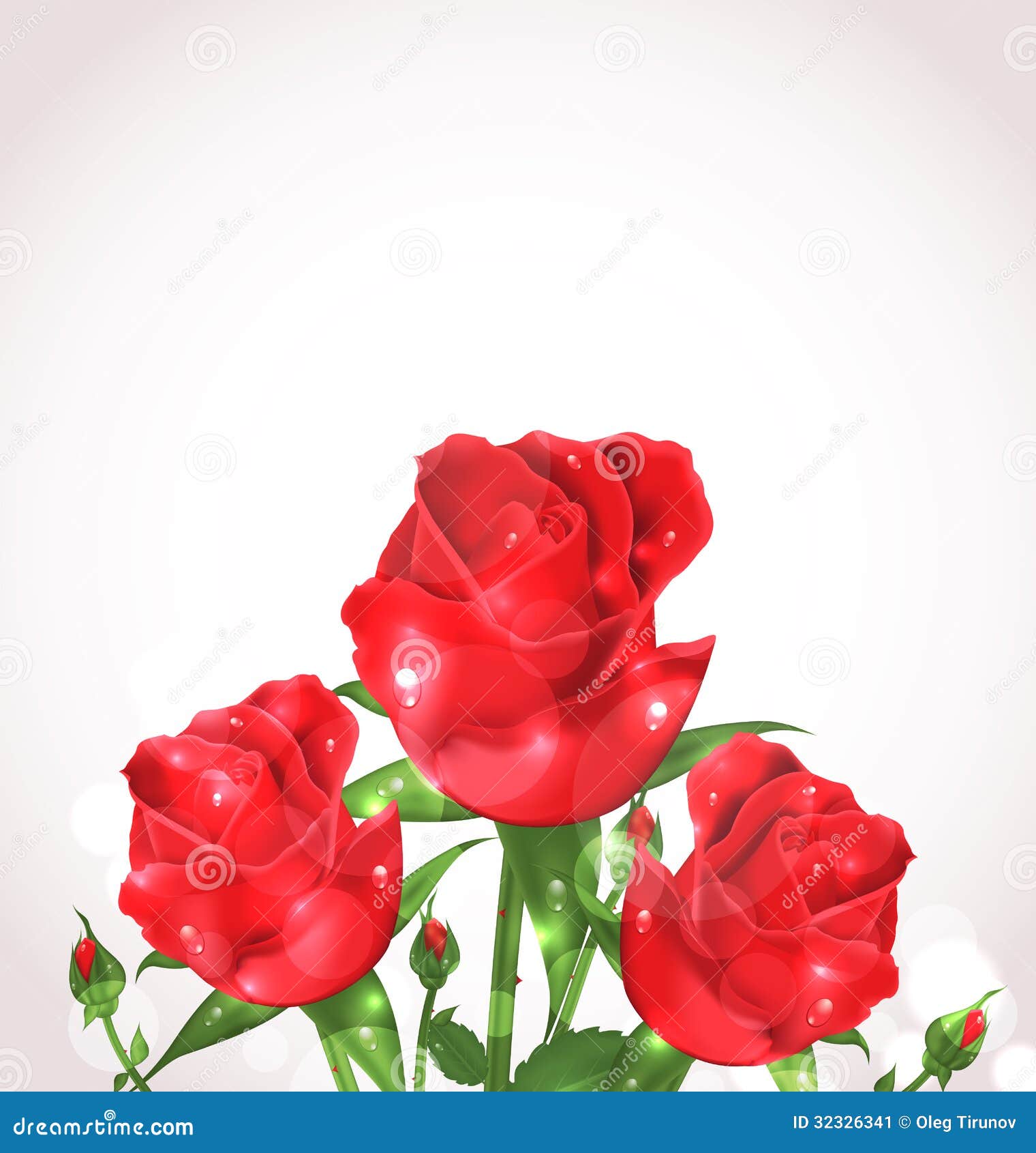 Three Roses for Design Wedding Card Stock Vector - Illustration of ...