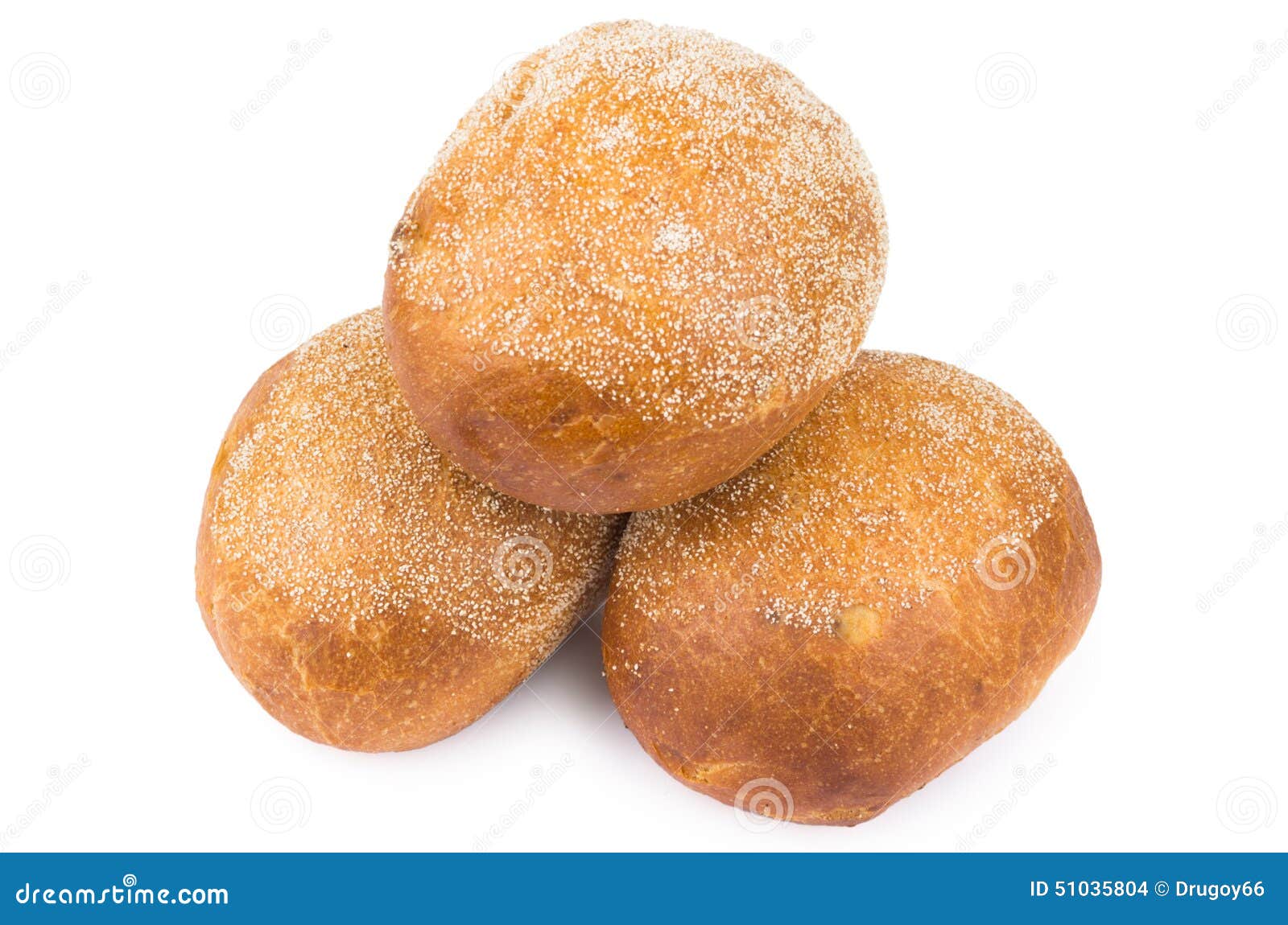 Three round buns stock photo. Image of food, roll, appetizer - 51035804