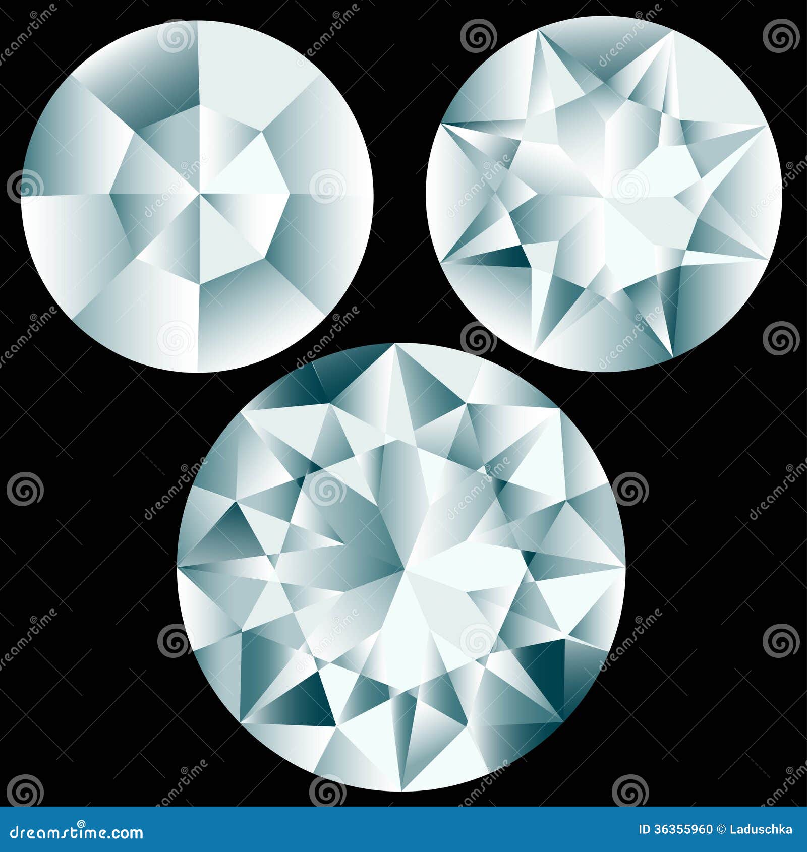 Three round diamonds stock vector. Illustration of round - 36355960