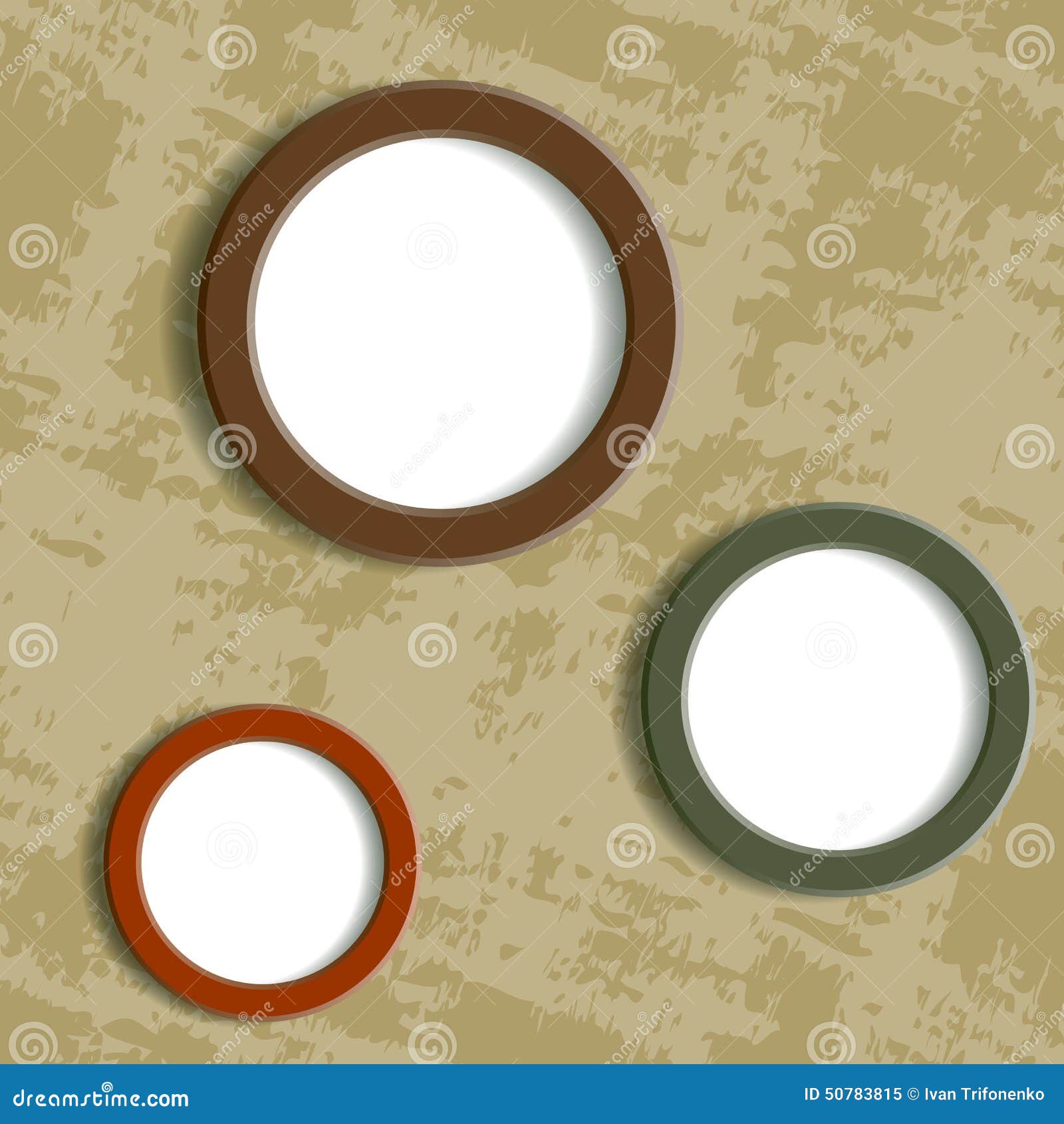 Three Round Frame on Grungy Background Stock Vector - Illustration of ...