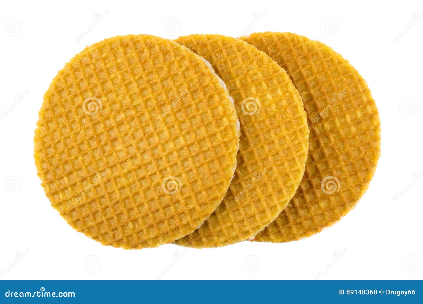 Three Round Wafer with Stuffed Isolated on White Stock Photo - Image of ...