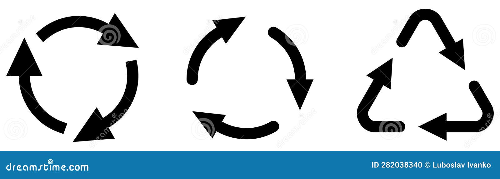 Three Rounded Arrows Forming Circle and Triangle Shape - Simple Cycle ...