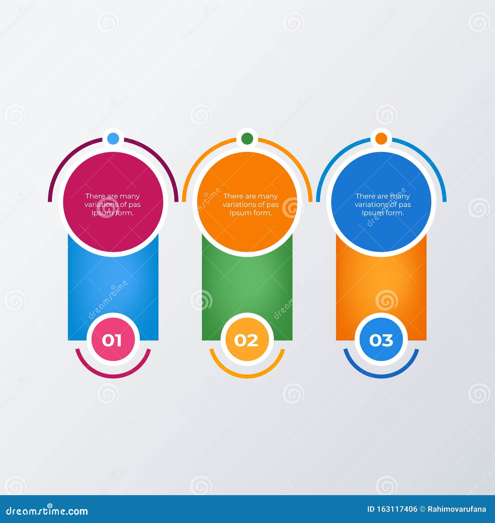 Three Rounded Columns Infographic Template Design. Business Concept ...