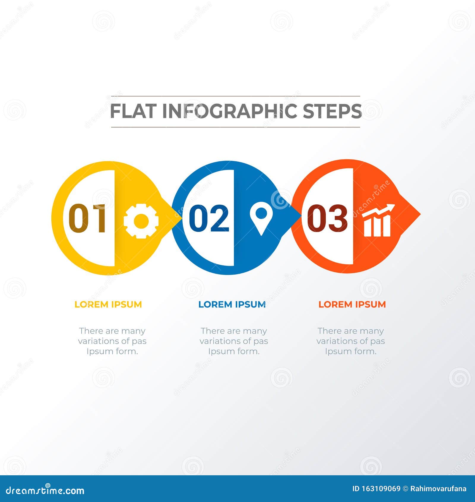 Three Rounded Infographic Template Design. Business Concept Infograph ...